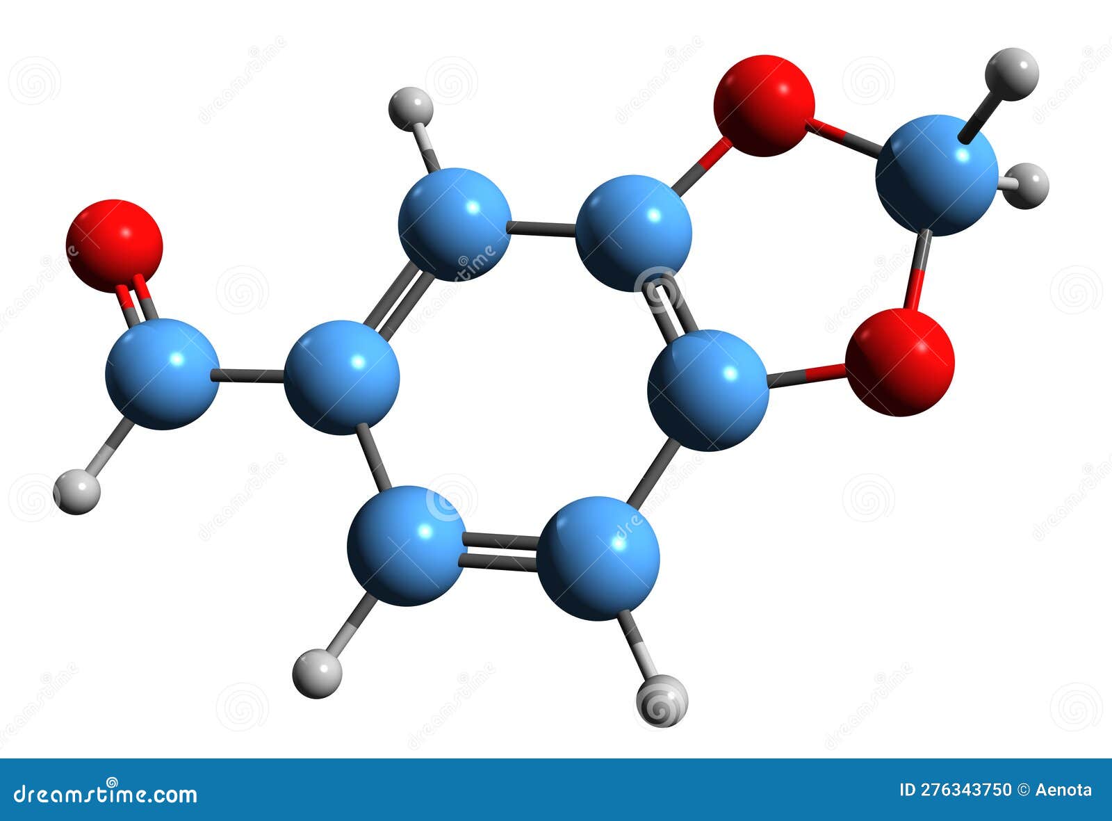 3D Image of Piperonal Skeletal Formula Stock Illustration ...