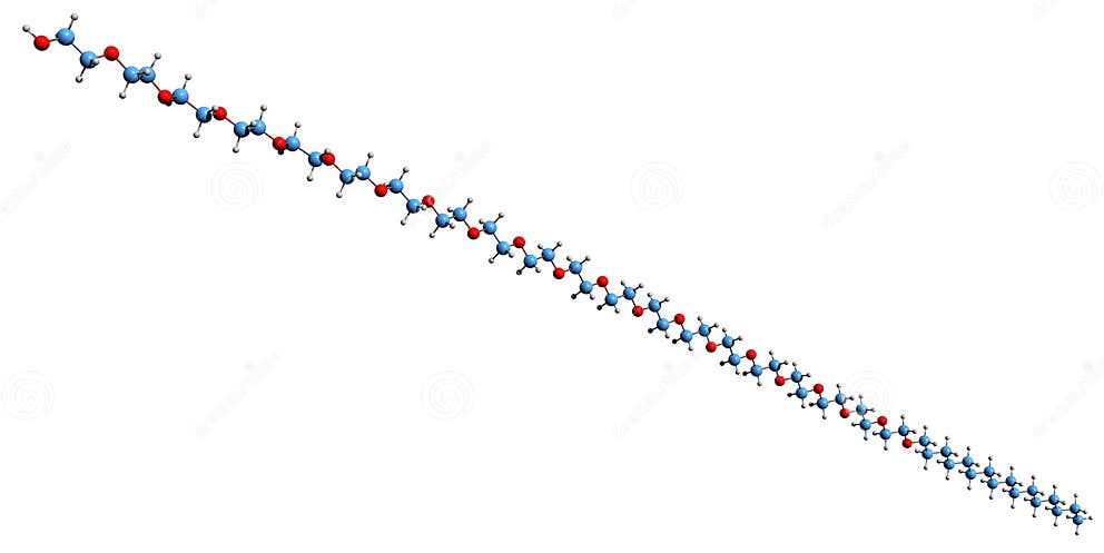 3D Image of Polyethylene Glycol Skeletal Formula Stock Illustration ...