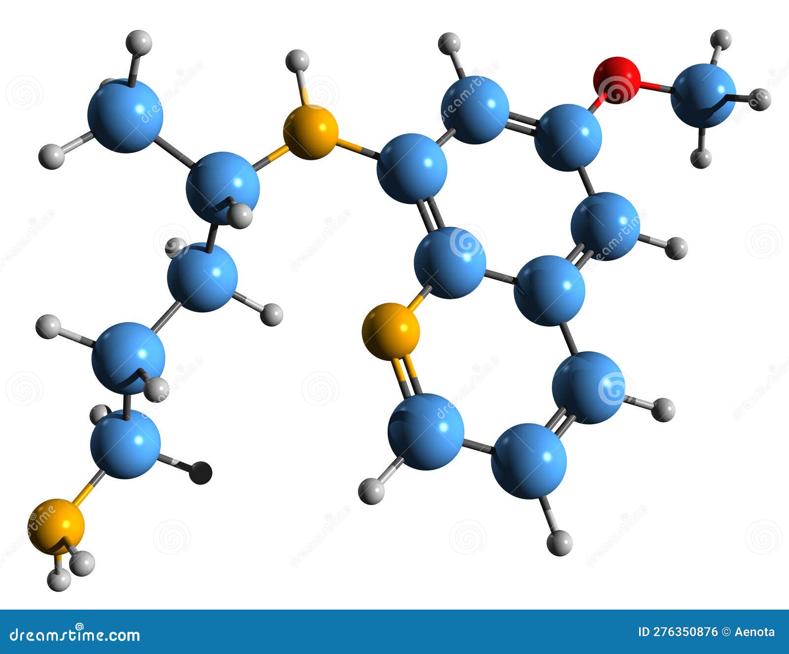 3D Image of Primaquine Skeletal Formula Stock Illustration ...