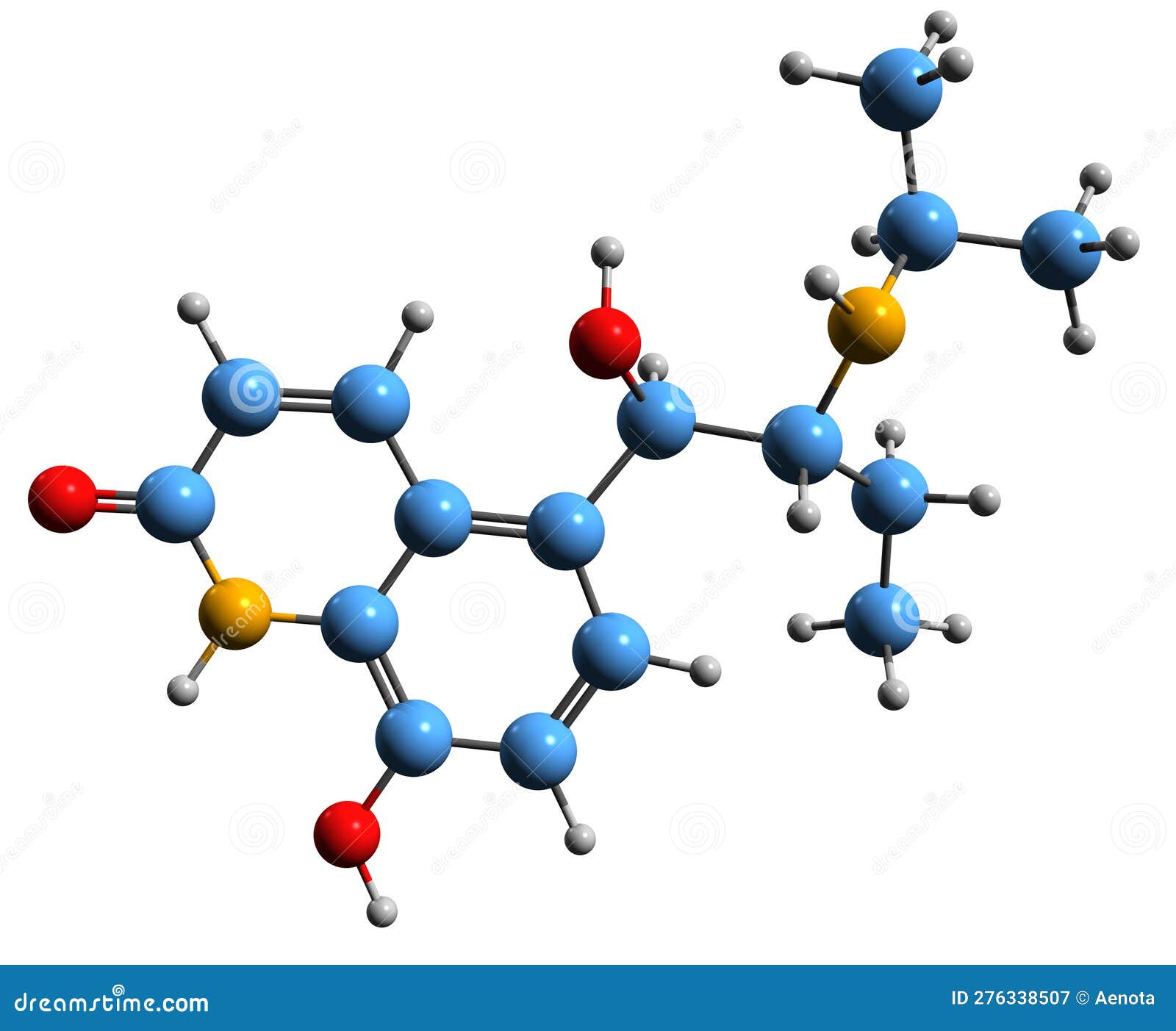 3D Image of Procaterol Skeletal Formula Stock Illustration ...