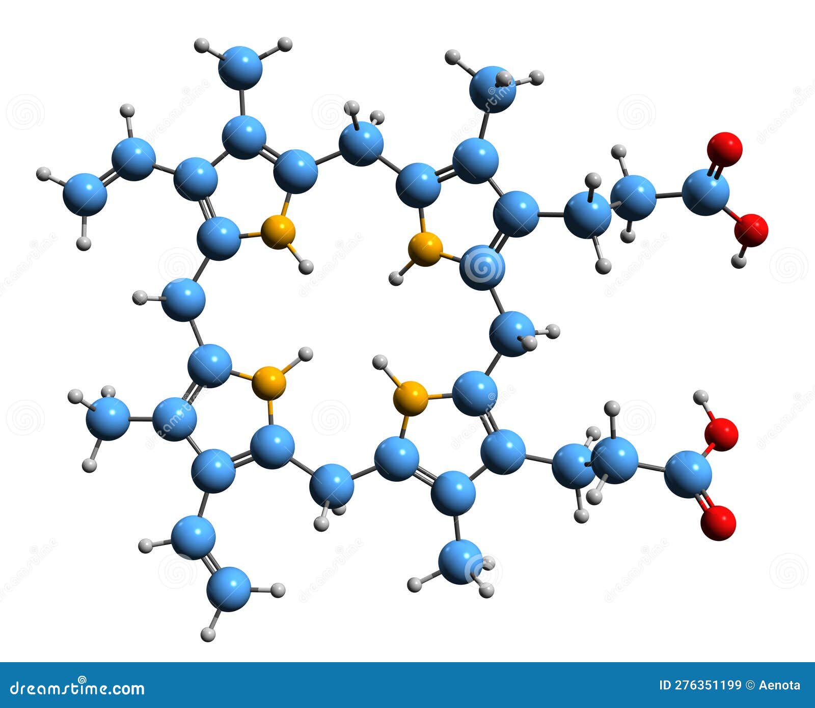 3D Image of Protoporphyrinogen IX Skeletal Formula Stock Illustration ...
