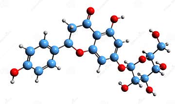 3D Image of Prunin Skeletal Formula Stock Illustration - Illustration ...