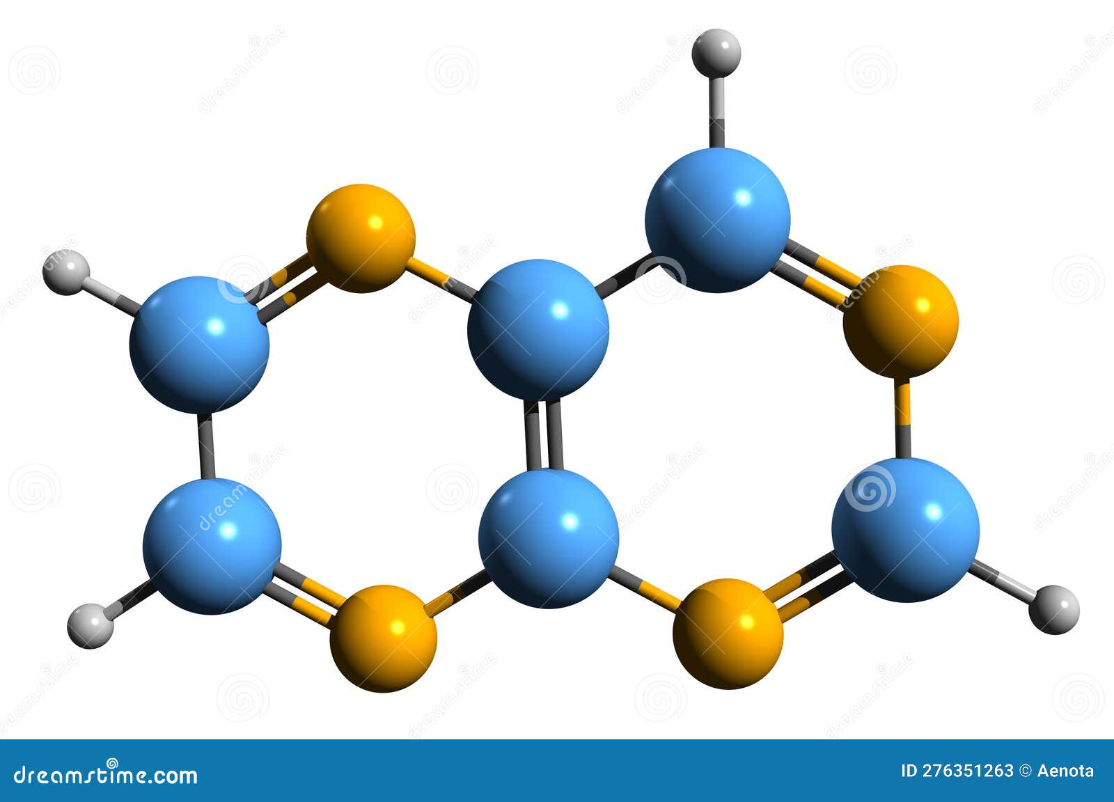 Pyrazine Molecule, Ball-and-stick Molecular Model. Chemical 3d ...
