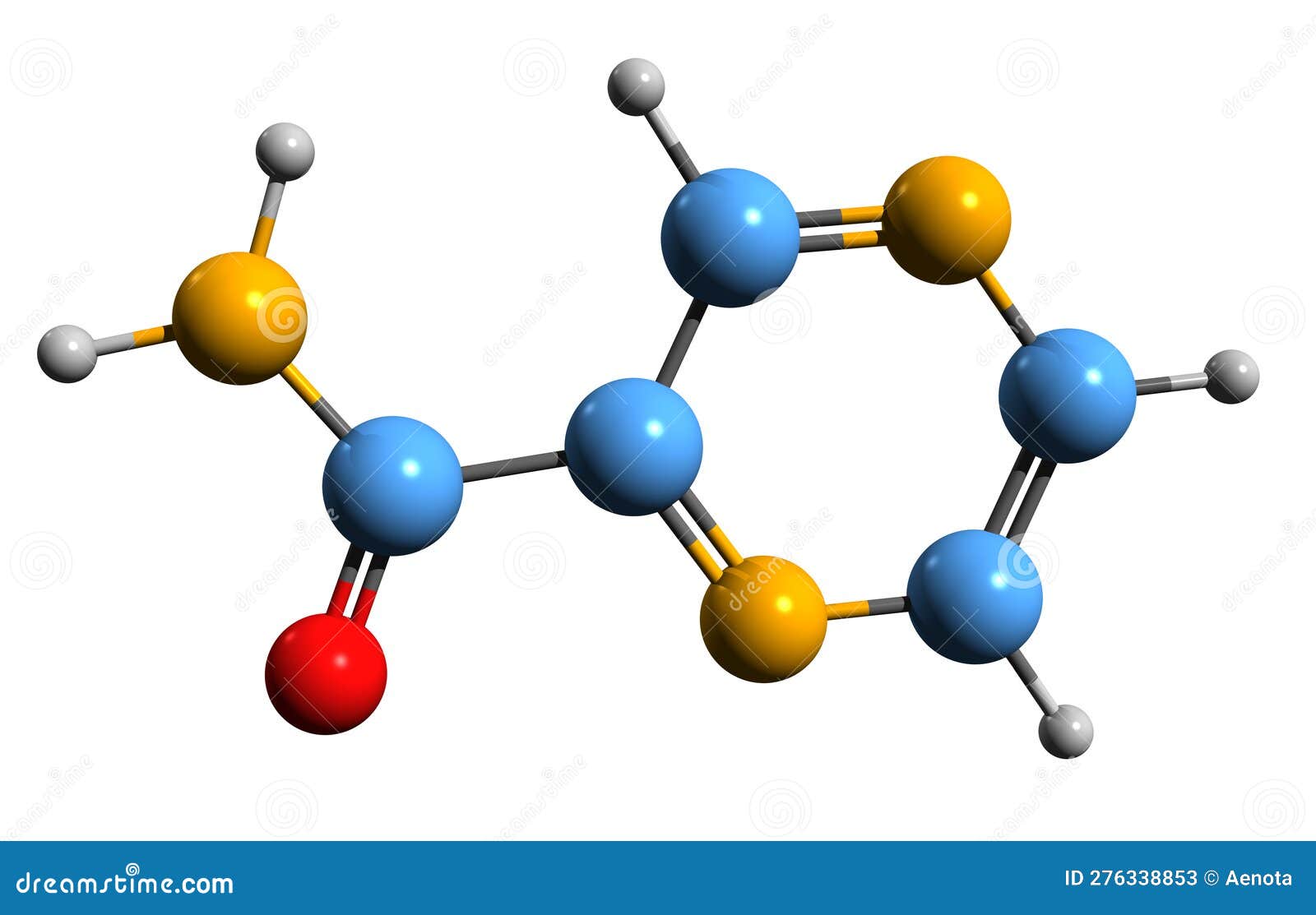 3D Image of Pyrazinamide Skeletal Formula Stock Illustration ...