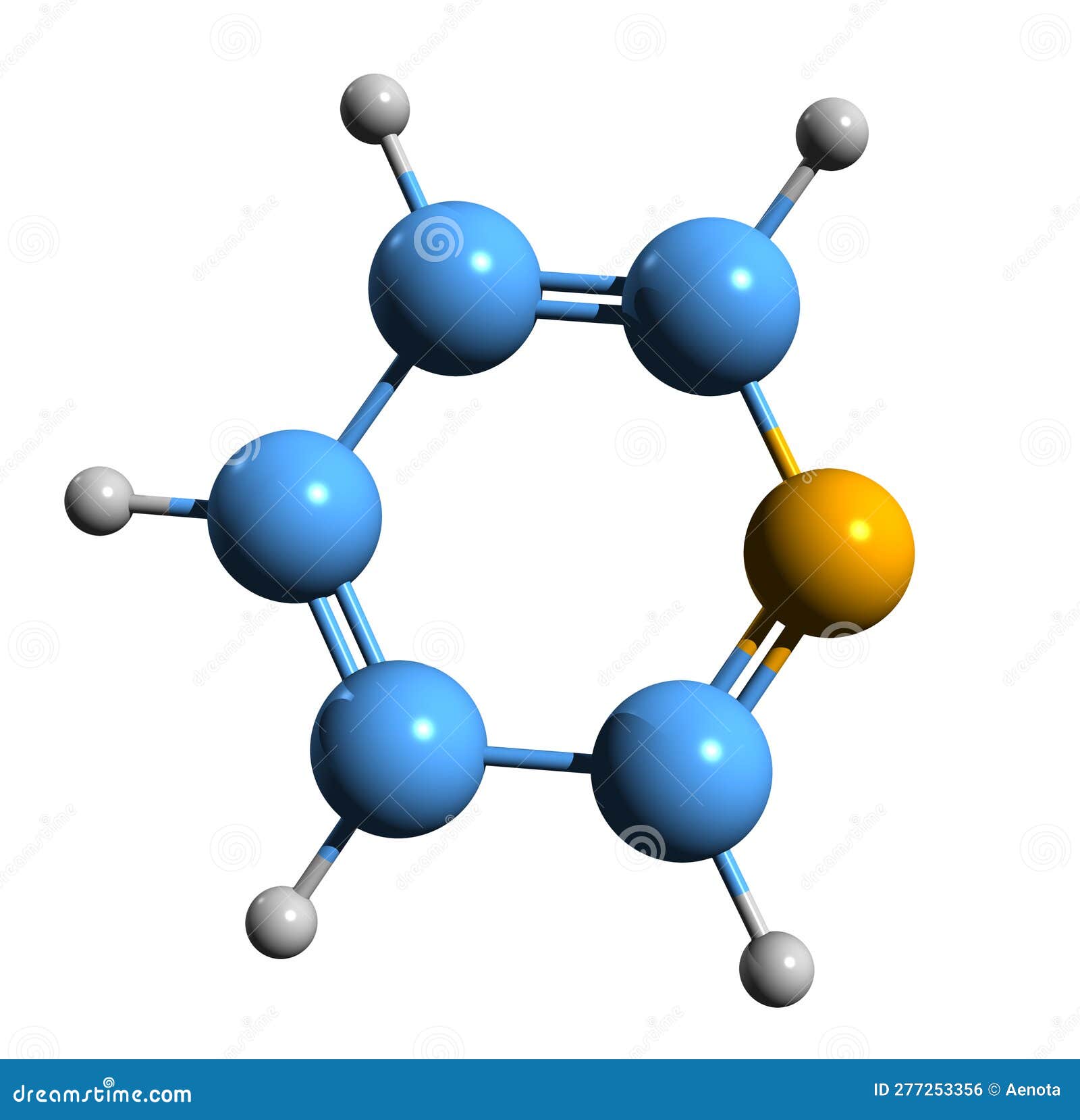 3d Image Of Pyridine Skeletal Formula Stock Illustration Illustration