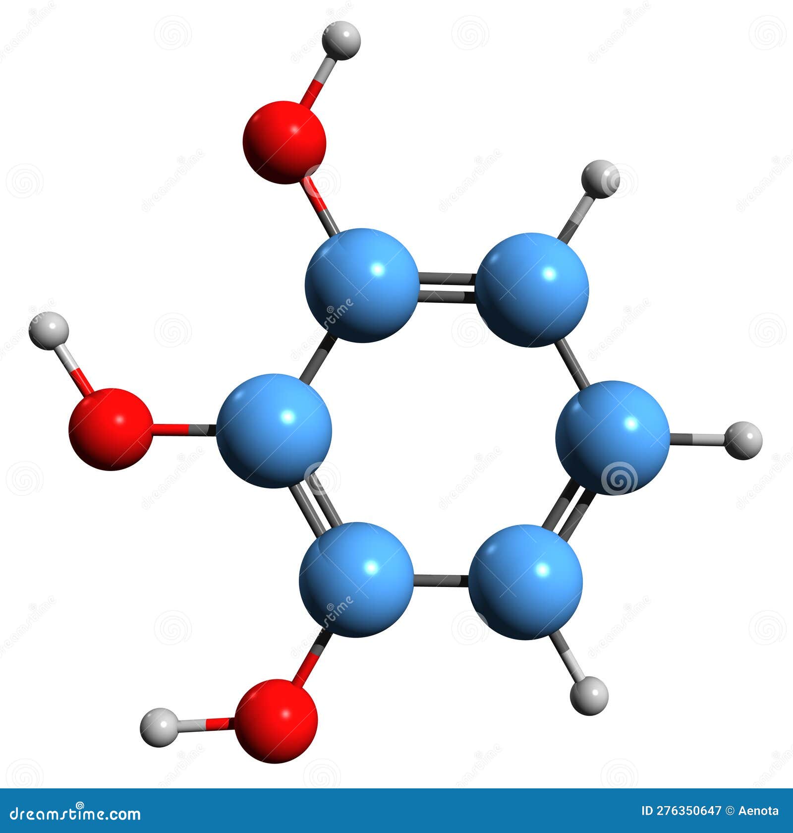 3D Image of Pyrogallol Skeletal Formula Stock Illustration ...