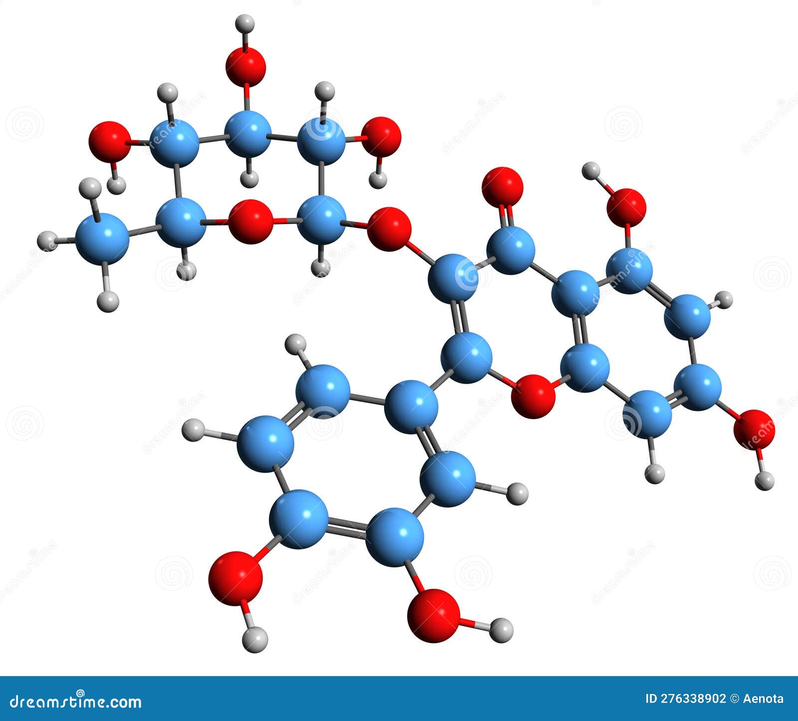 3D Image of Quercitrin Skeletal Formula Stock Illustration ...