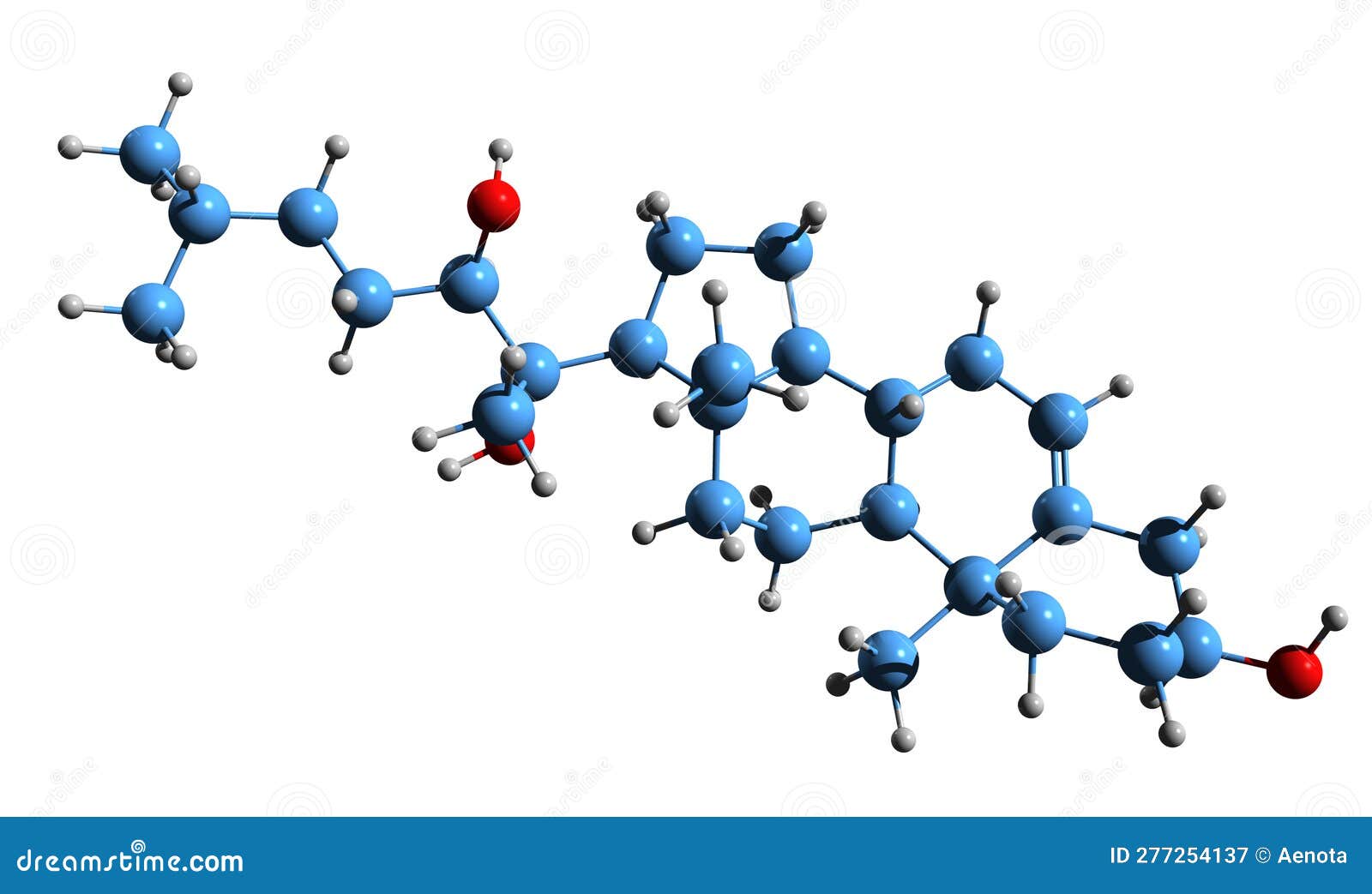3D Image of 20a,22R-Dihydroxycholesterol Skeletal Formula Stock ...