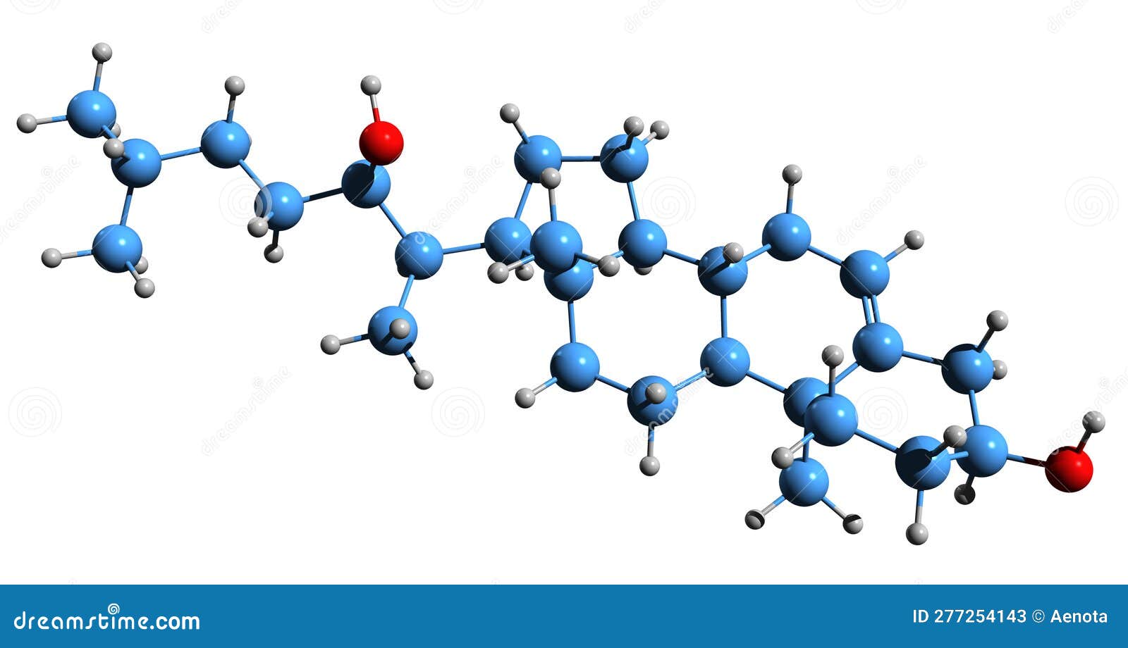 3D Image of 22R-Hydroxycholesterol Skeletal Formula Stock Illustration ...