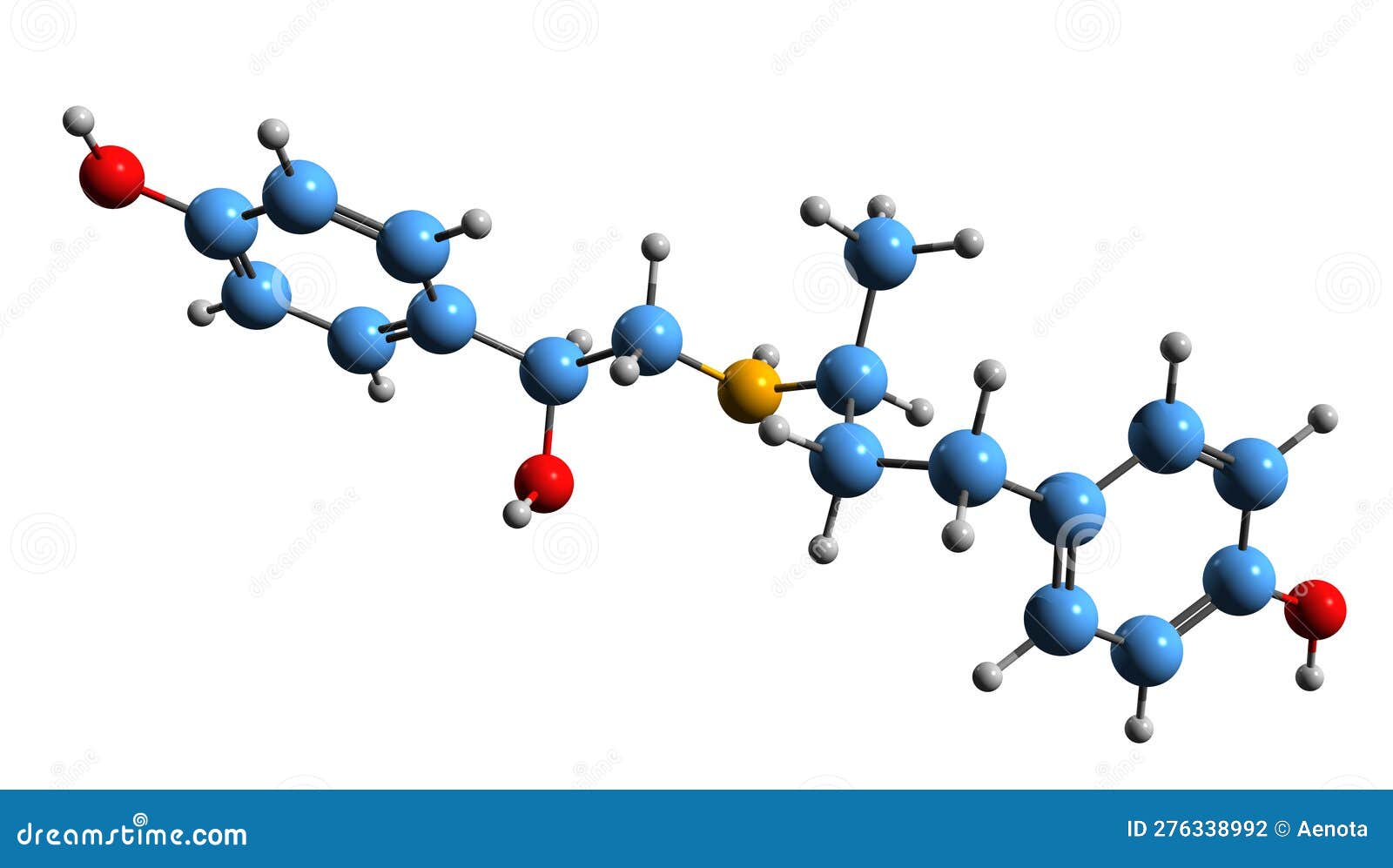 Ractopamine Feed Additive Molecule. 3D Rendering. Atoms Are Represented ...
