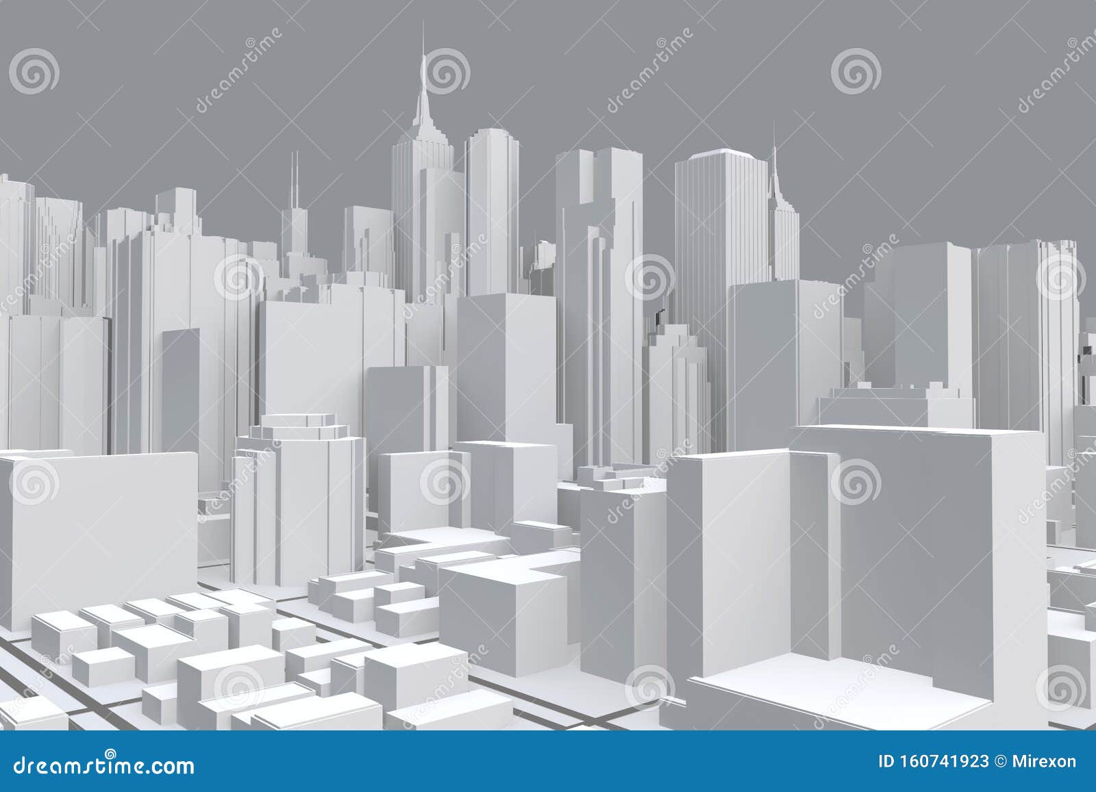3D Image Render, Aerial View of Cityscape Background. 3d Rendering ...