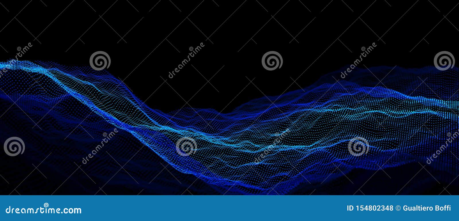3d Image Render of a Dotted Wave Stock Illustration - Illustration of ...