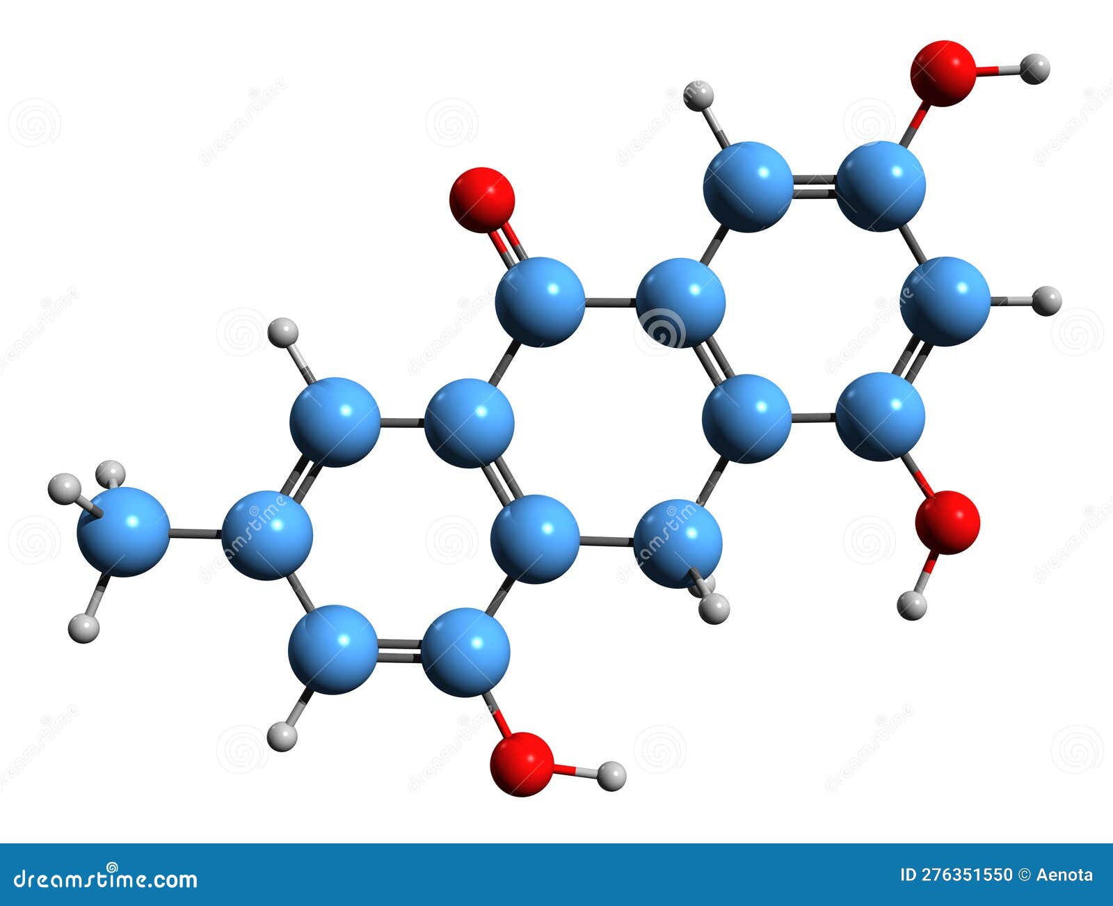 Emodin Molecule 3d, Molecular Structure, Ball And Stick Model ... Emodin Molecule 3d, Molecular Structure, Ball And Stick Model ...