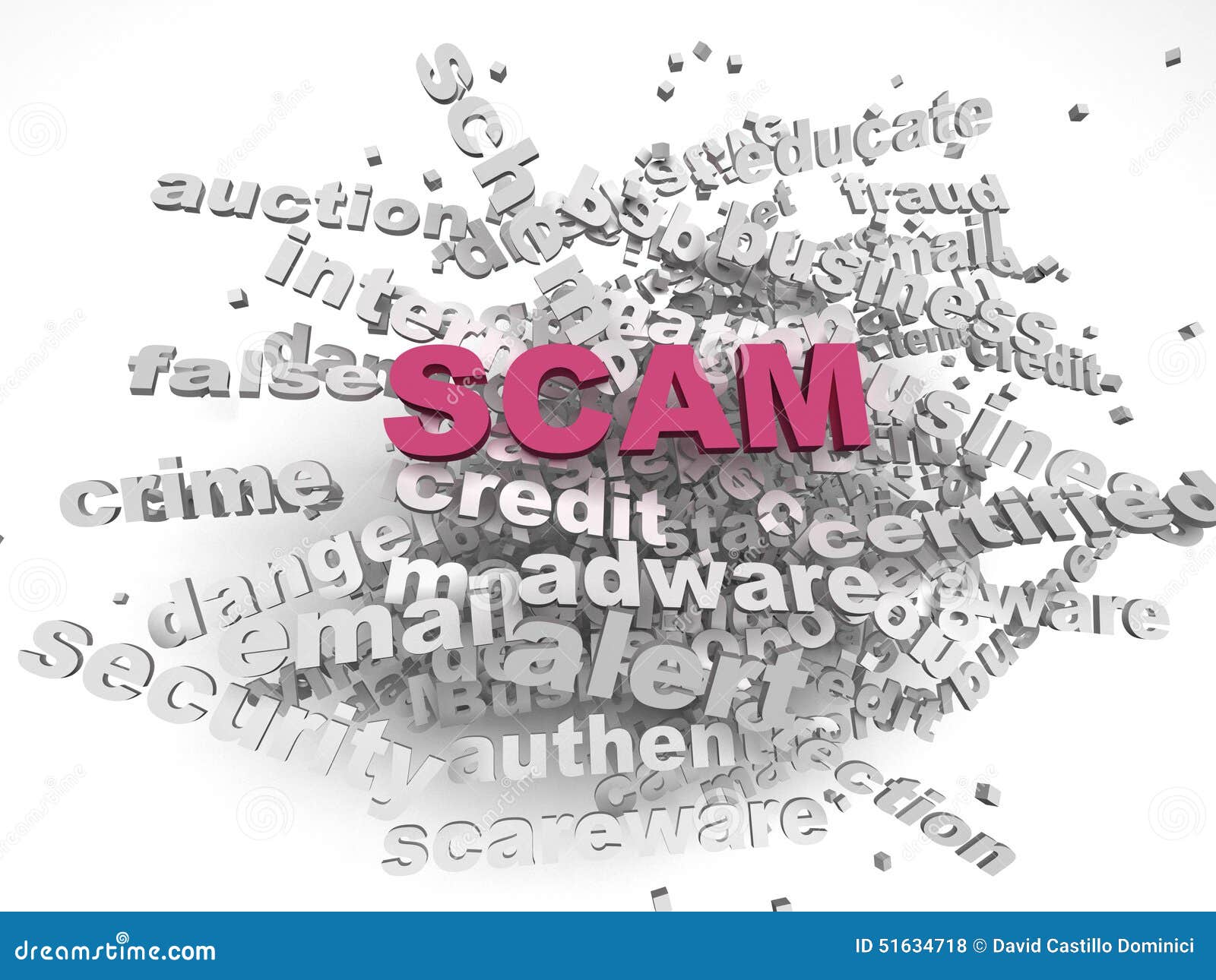 3d Image Scam Issues Concept Word Cloud Background Stock Photography ...