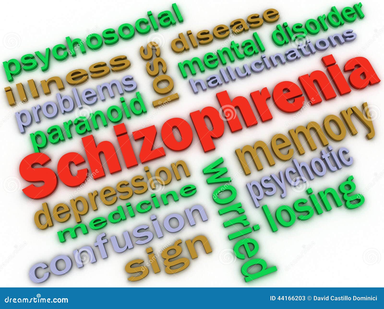 3d Image Schizophrenia Concept Word Cloud Background Stock Illustration ...