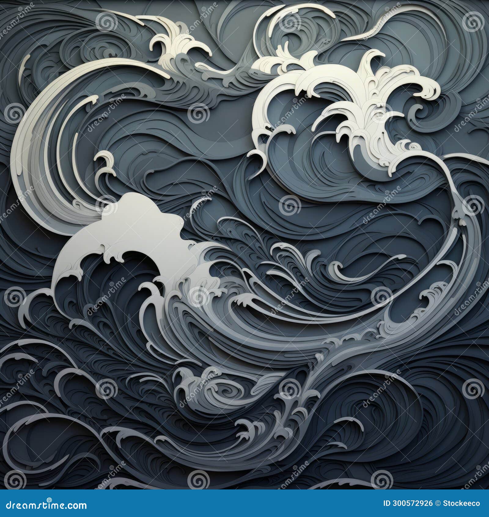 Playfully Intricate 3d Wave Art Rendering with Baroque Chiaroscuro ...