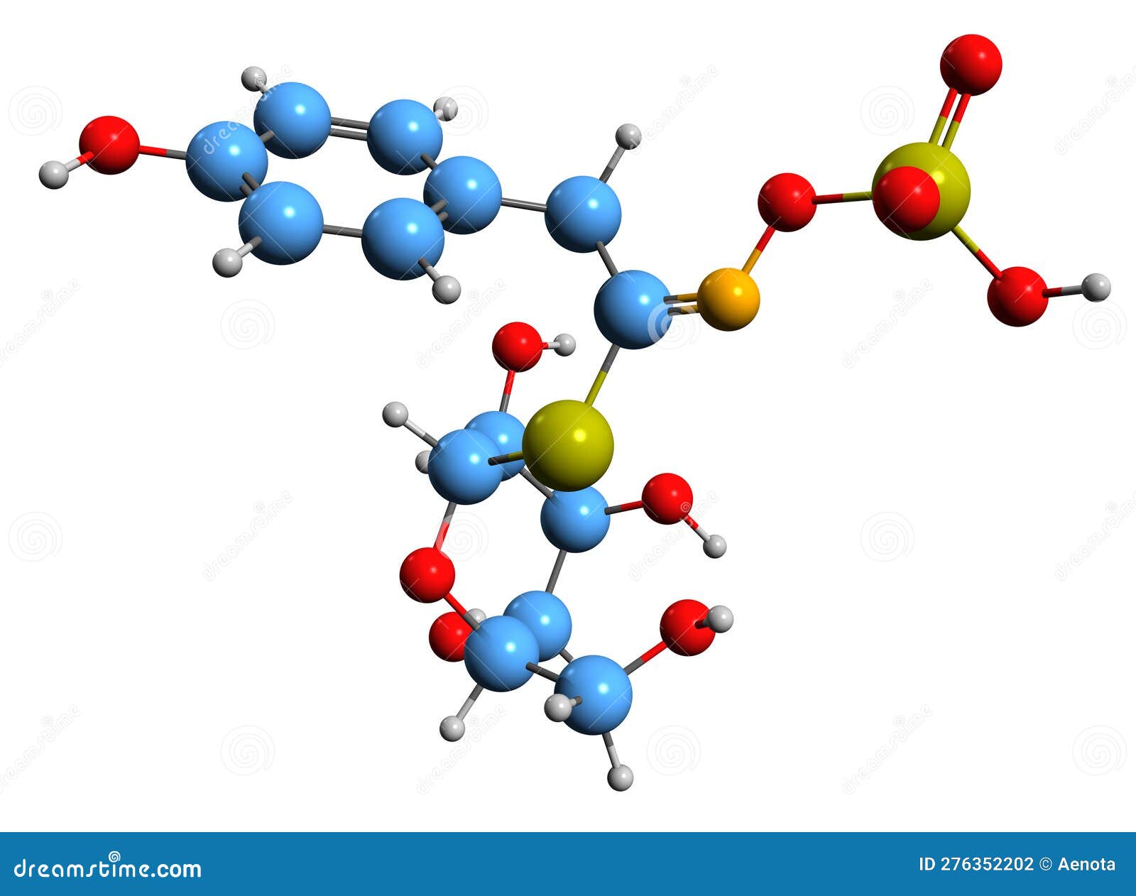 3D Image of Sinalbin Skeletal Formula Stock Illustration - Illustration ...