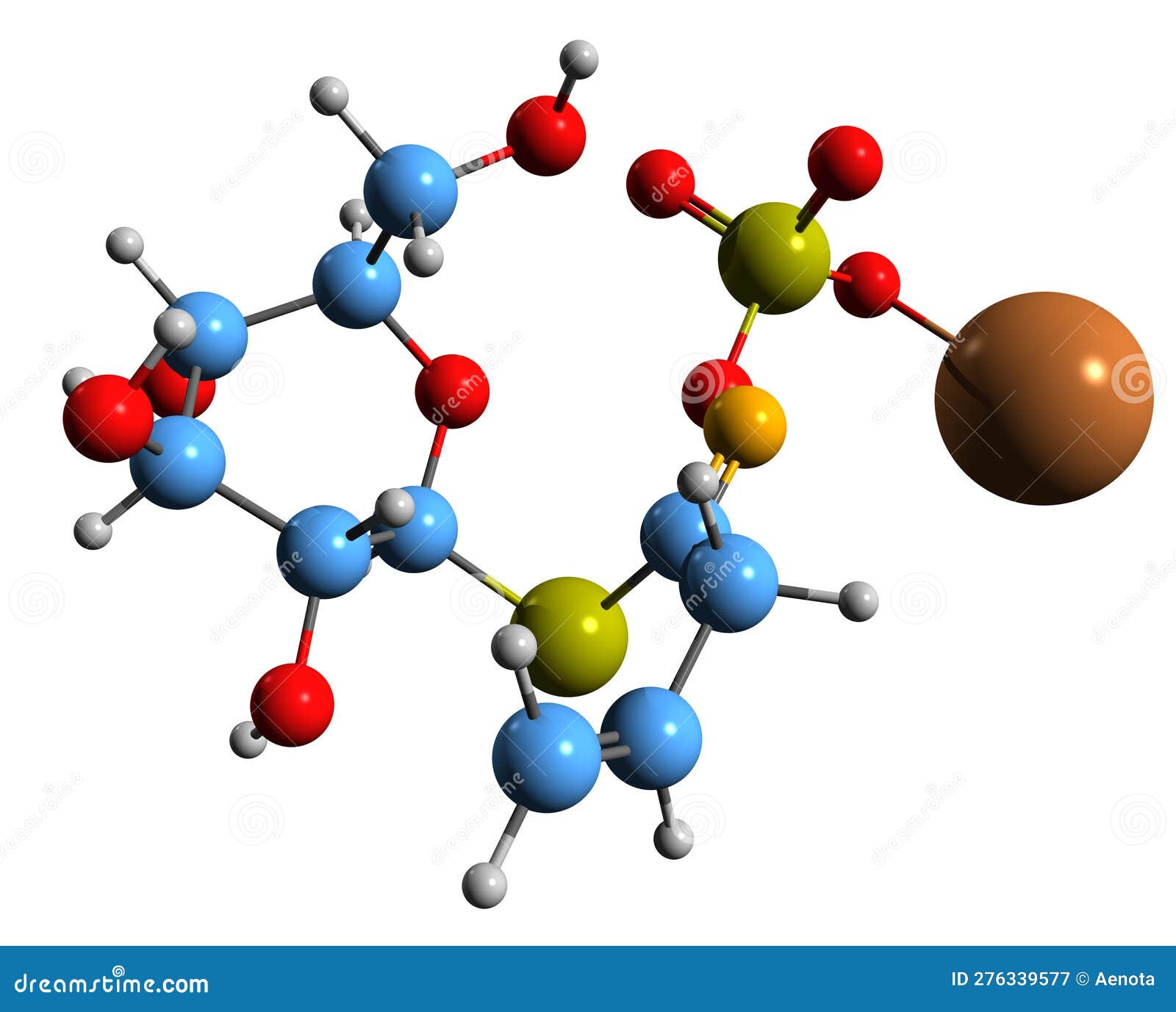 3D Image of Sinigrin Skeletal Formula Stock Illustration - Illustration ...
