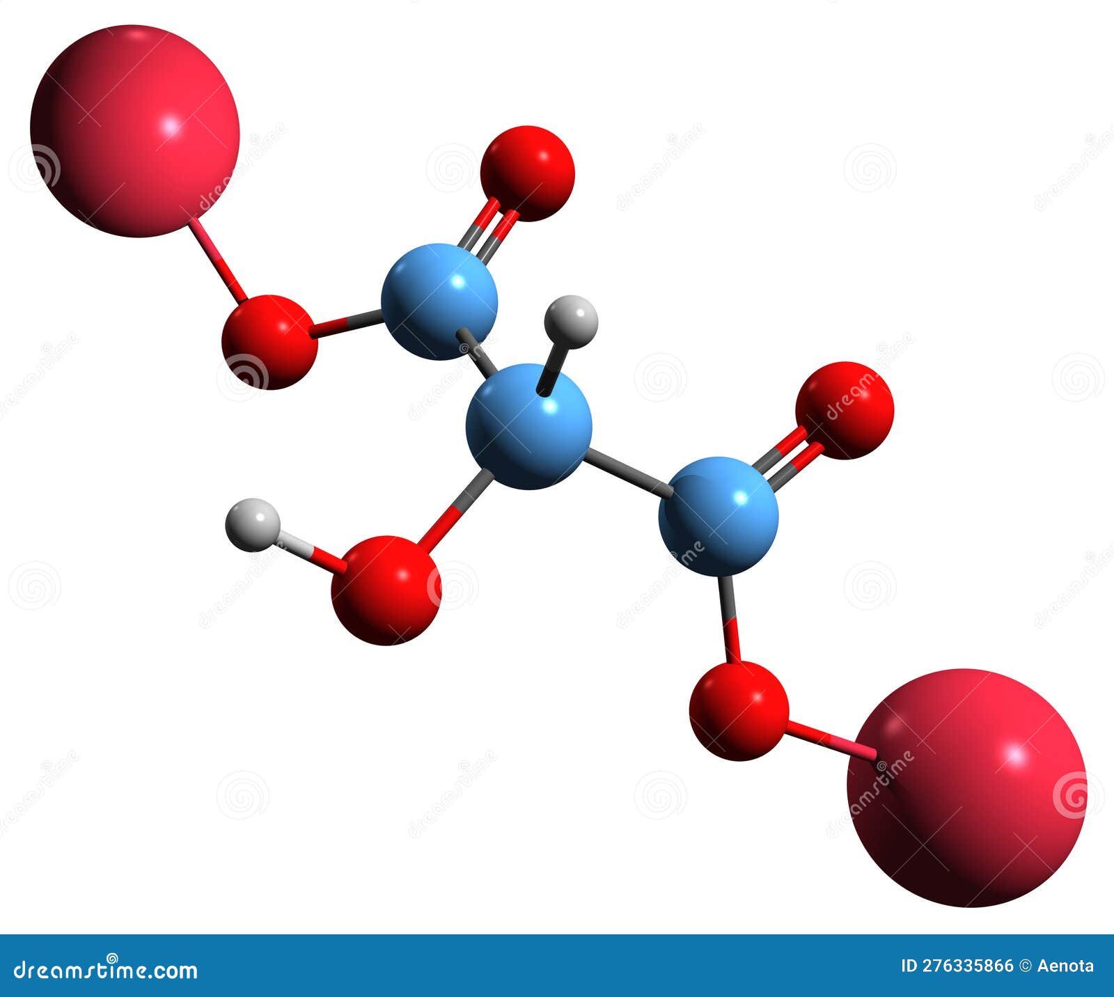 3D Image of Sodium Malate Skeletal Formula Stock Illustration ...