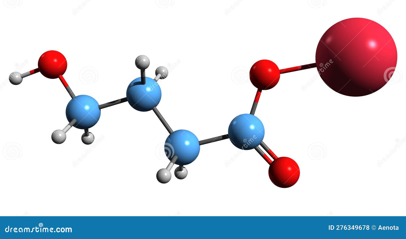 3D Image of Sodium Oxybate Skeletal Formula Stock Illustration ...