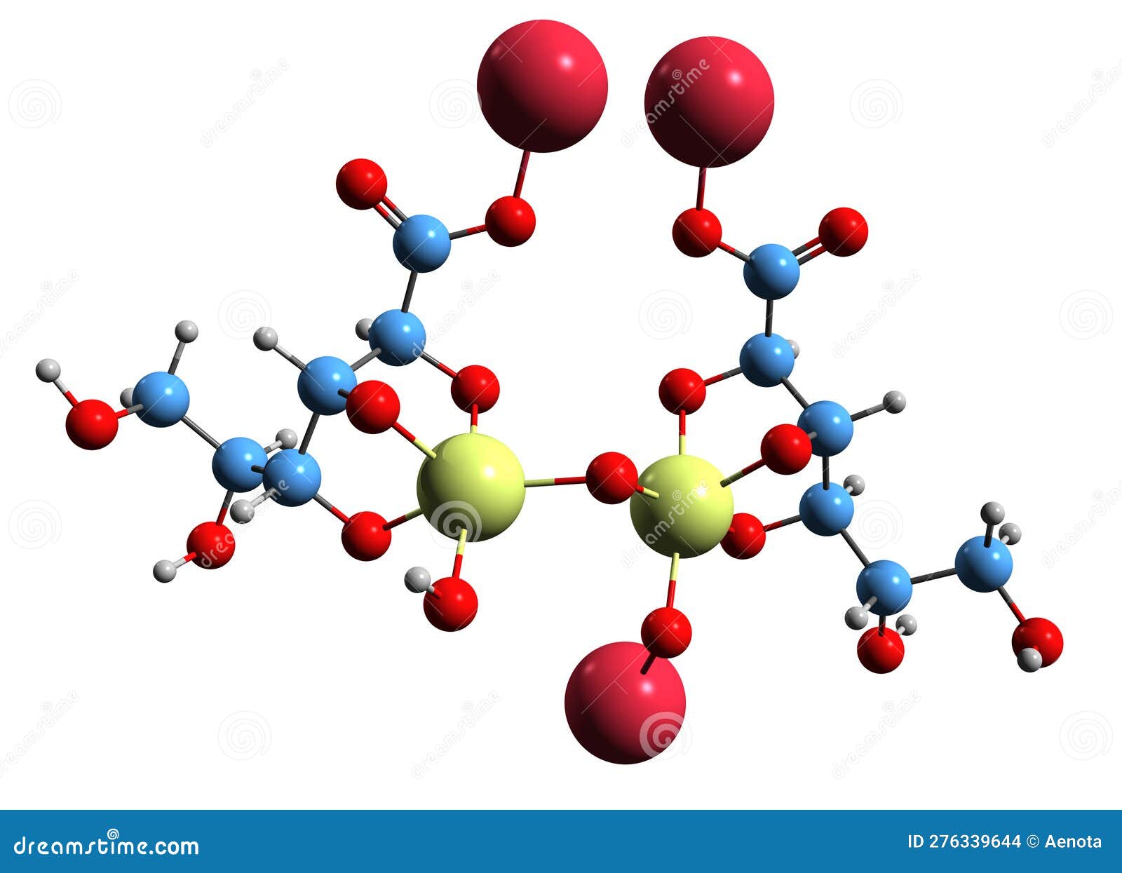 3D Image of Sodium Stibogluconate Skeletal Formula Stock Illustration ...