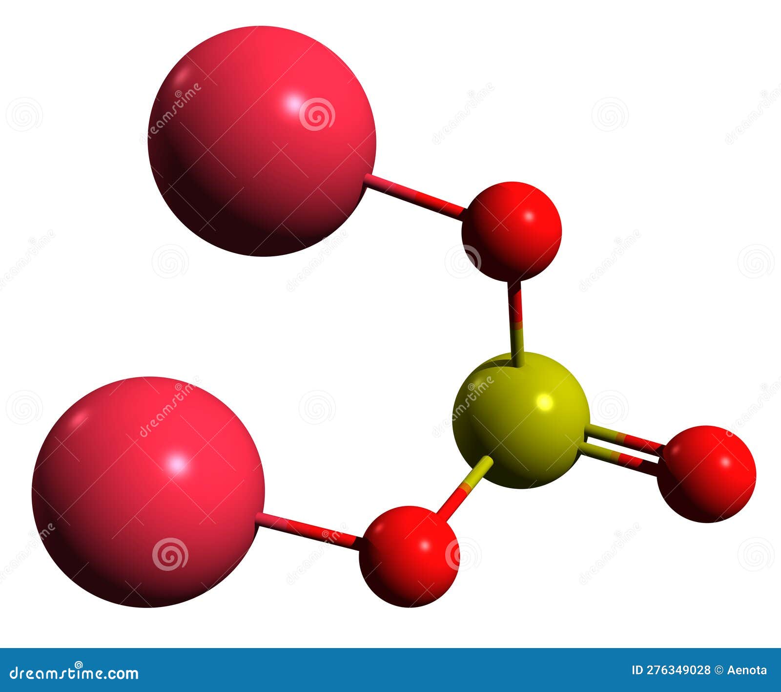 Sodium Sulfite Molecule 3d Rendering, Flat Molecular Structure With ...