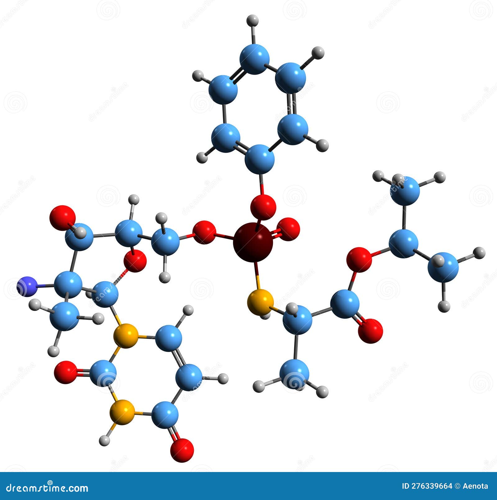 Velpatasvir Molecule 3d, Molecular Structure, Ball And Stick Model ...