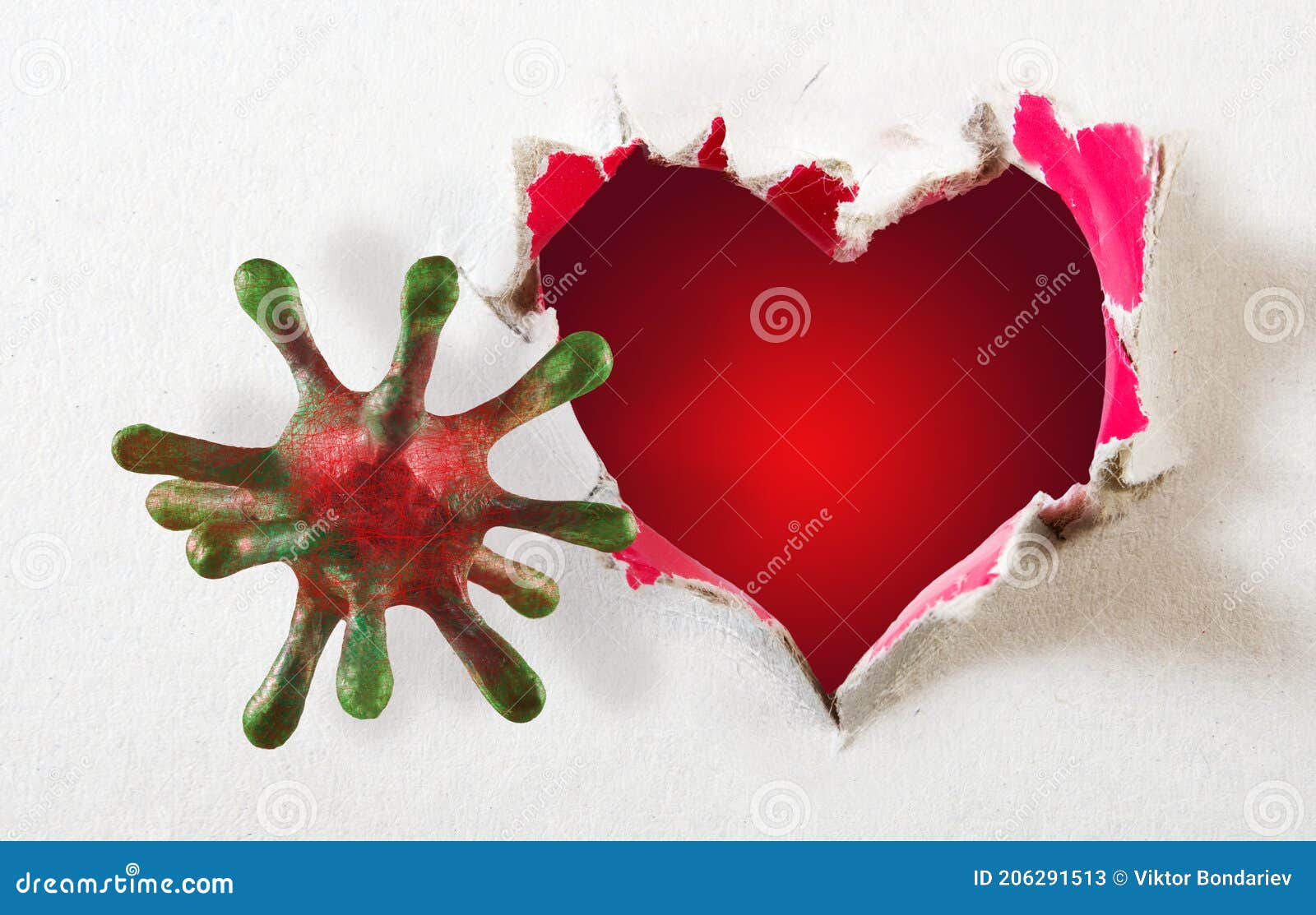 3d-image of the Sovid-19 Virus on the Background of a Hole in the Paper ...