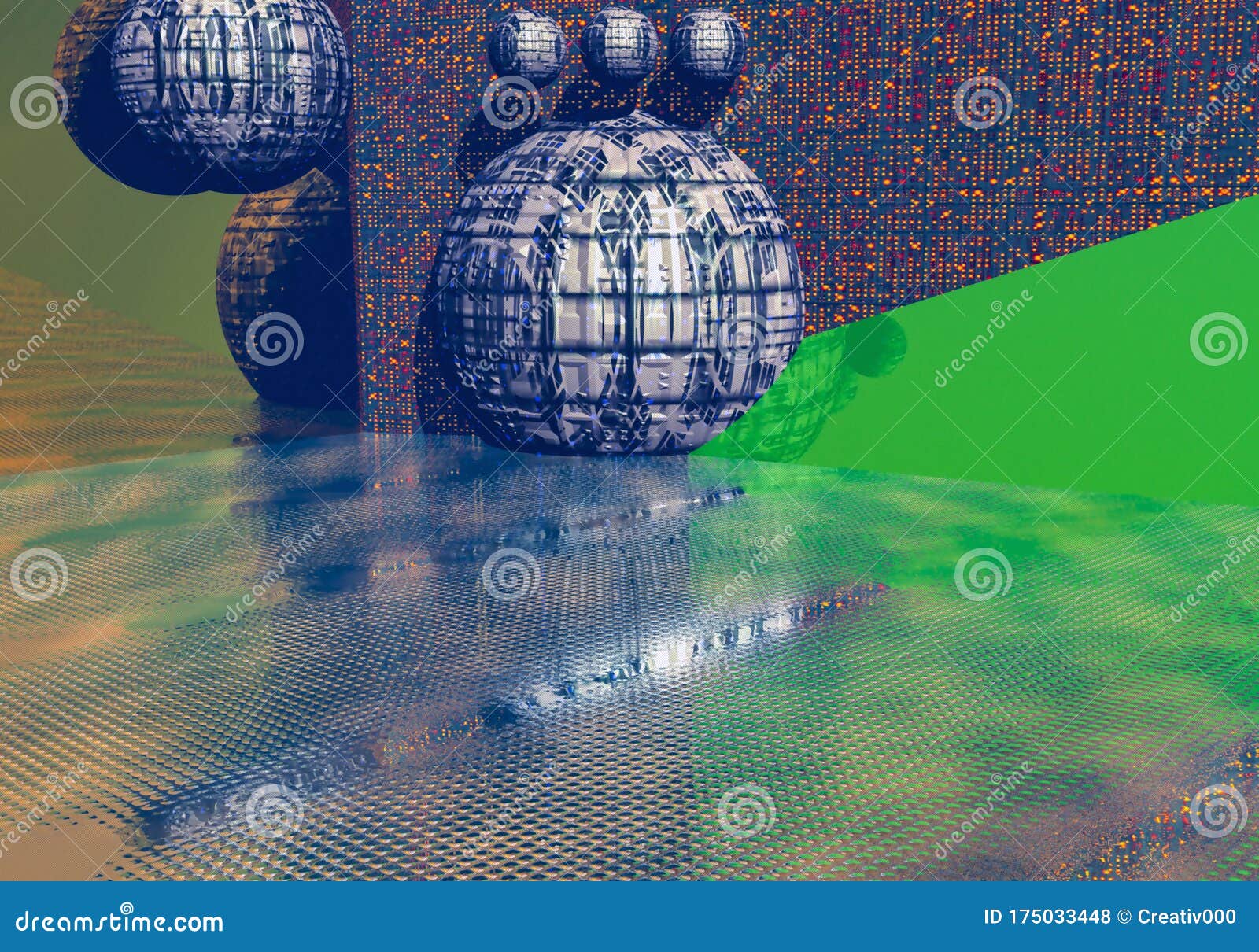 3d Image of the Space Design Scene Stock Illustration - Illustration of ...