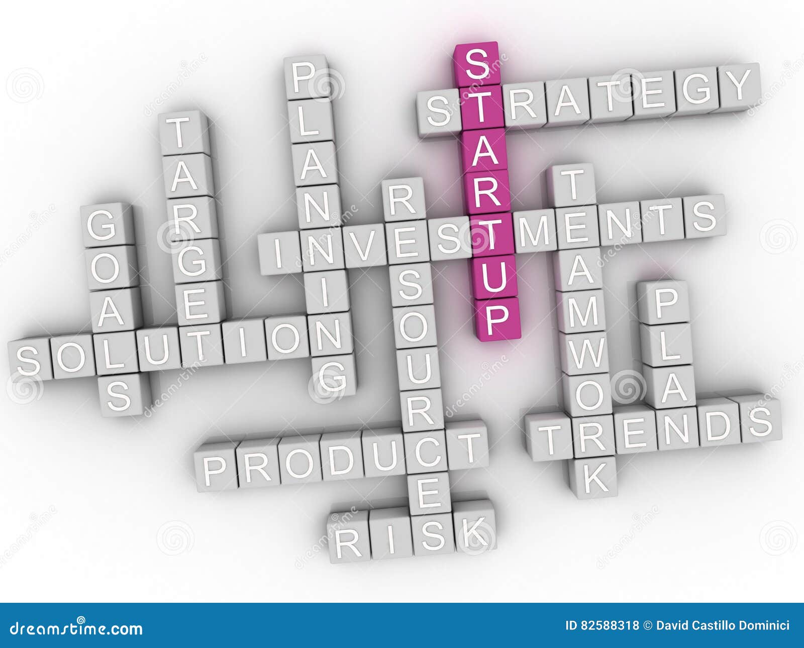 3d Image Startup Word Cloud Concept Stock Illustration - Illustration ...