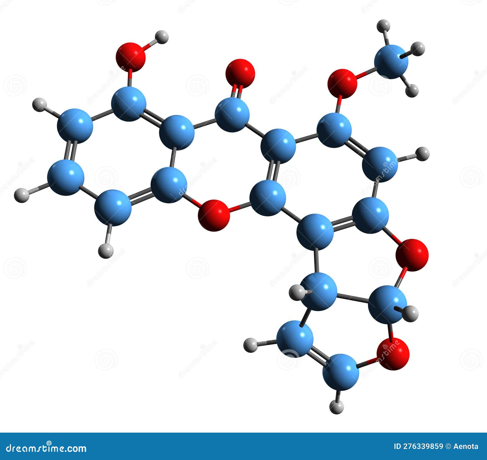Xanthone Molecular Structure 3d, Flat Model, Insecticide, Structural ...
