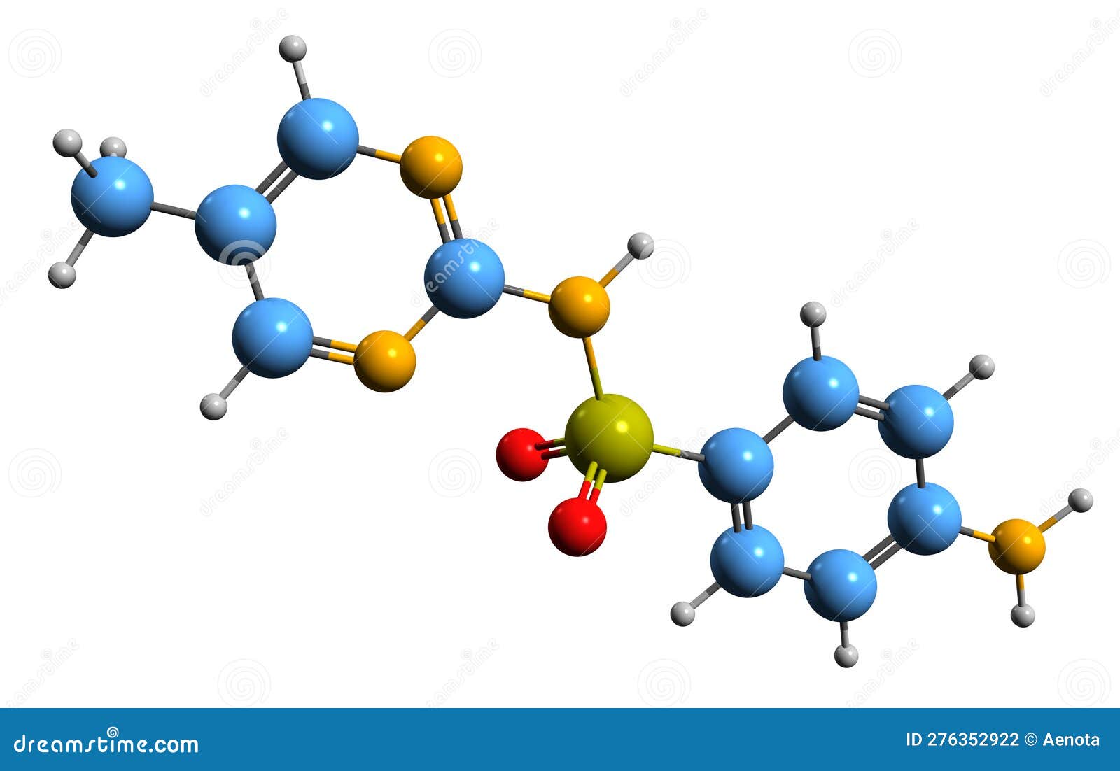 3D Image of Sulfaperin Skeletal Formula Stock Illustration ...