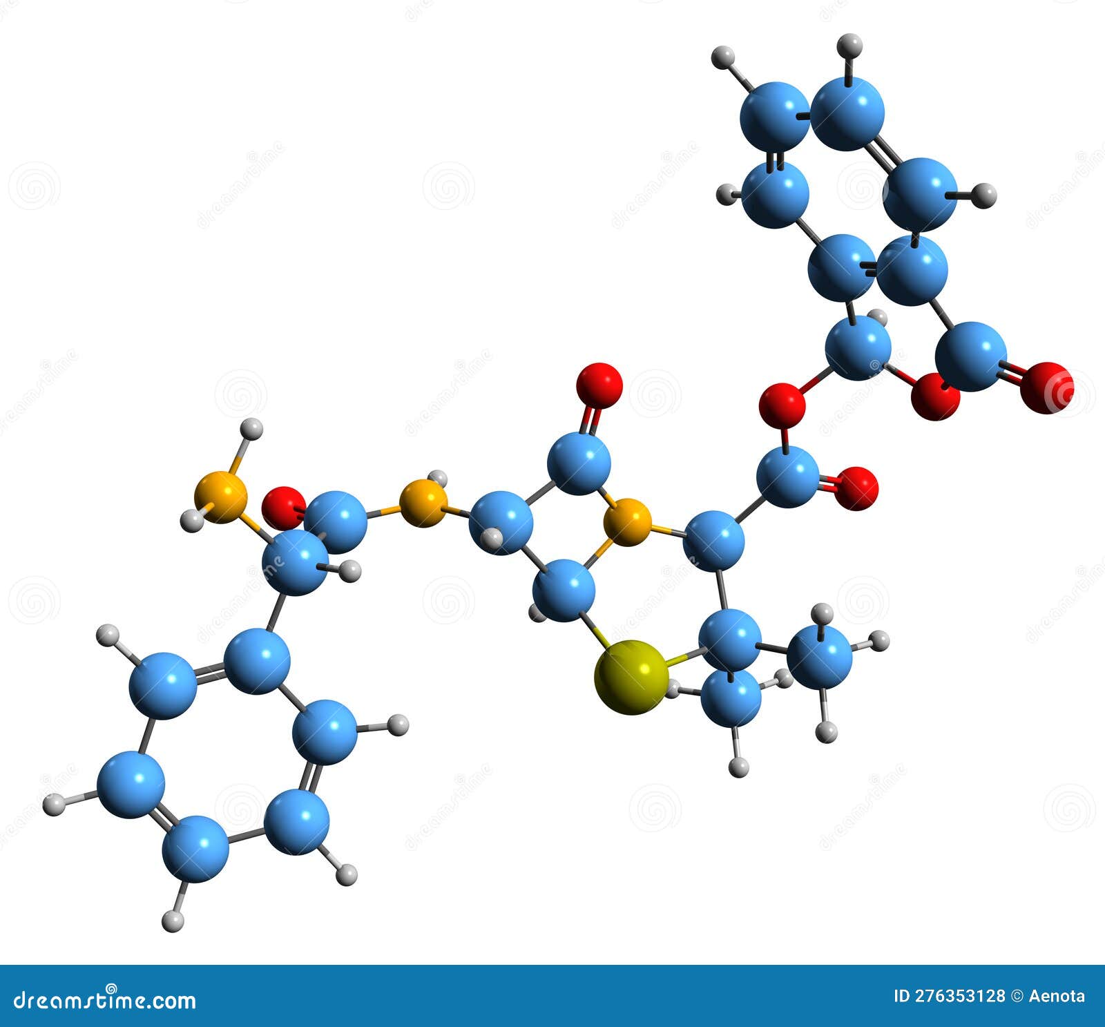 3D Image of Talampicillin Skeletal Formula Stock Illustration ...