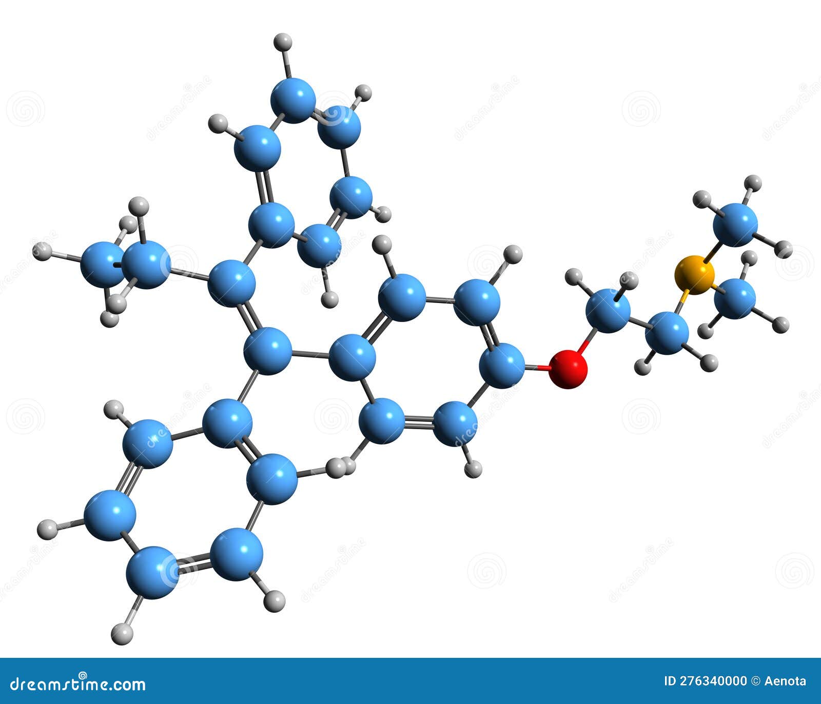 3D Image of Tamoxifen Skeletal Formula Stock Illustration ...