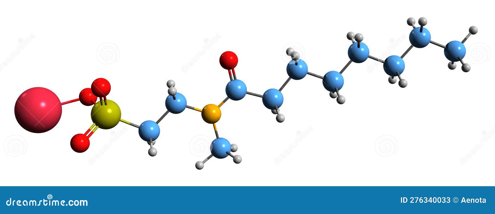 3D Image of Taurate Skeletal Formula Stock Illustration - Illustration ...