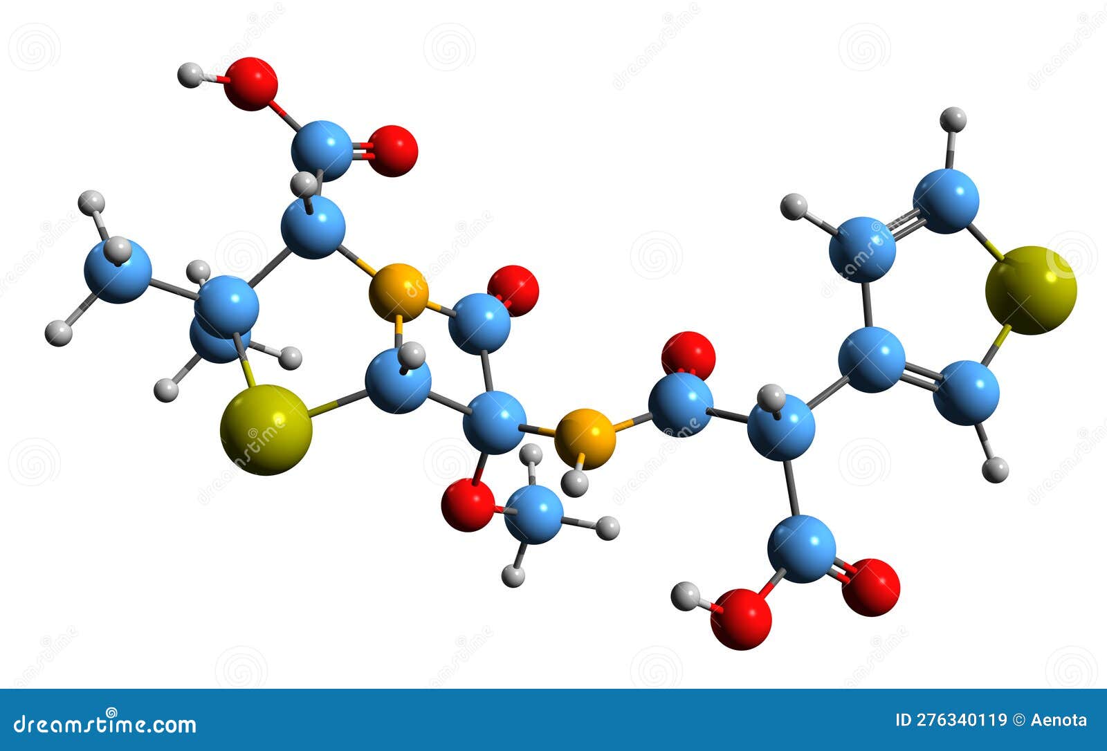3D Image of Temocillin Skeletal Formula Stock Illustration ...