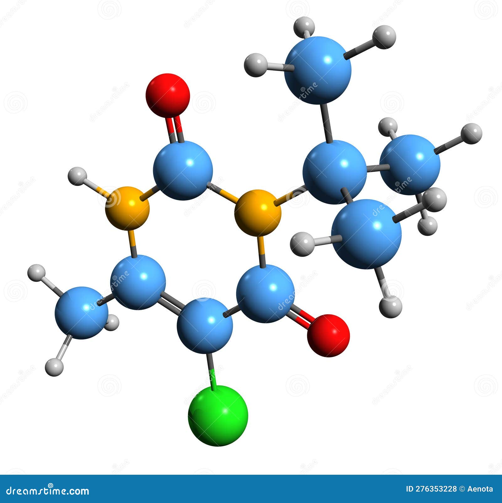 3D Image of Terbacil Skeletal Formula Stock Illustration - Illustration of molecule, agent ...