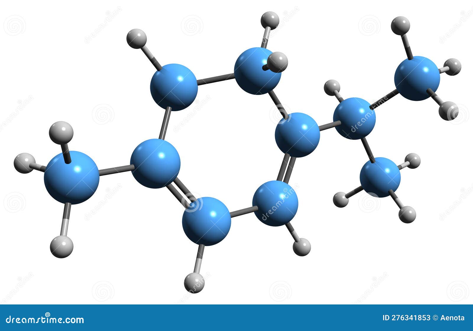 3D Image of a-Terpinene Skeletal Formula Stock Illustration ...