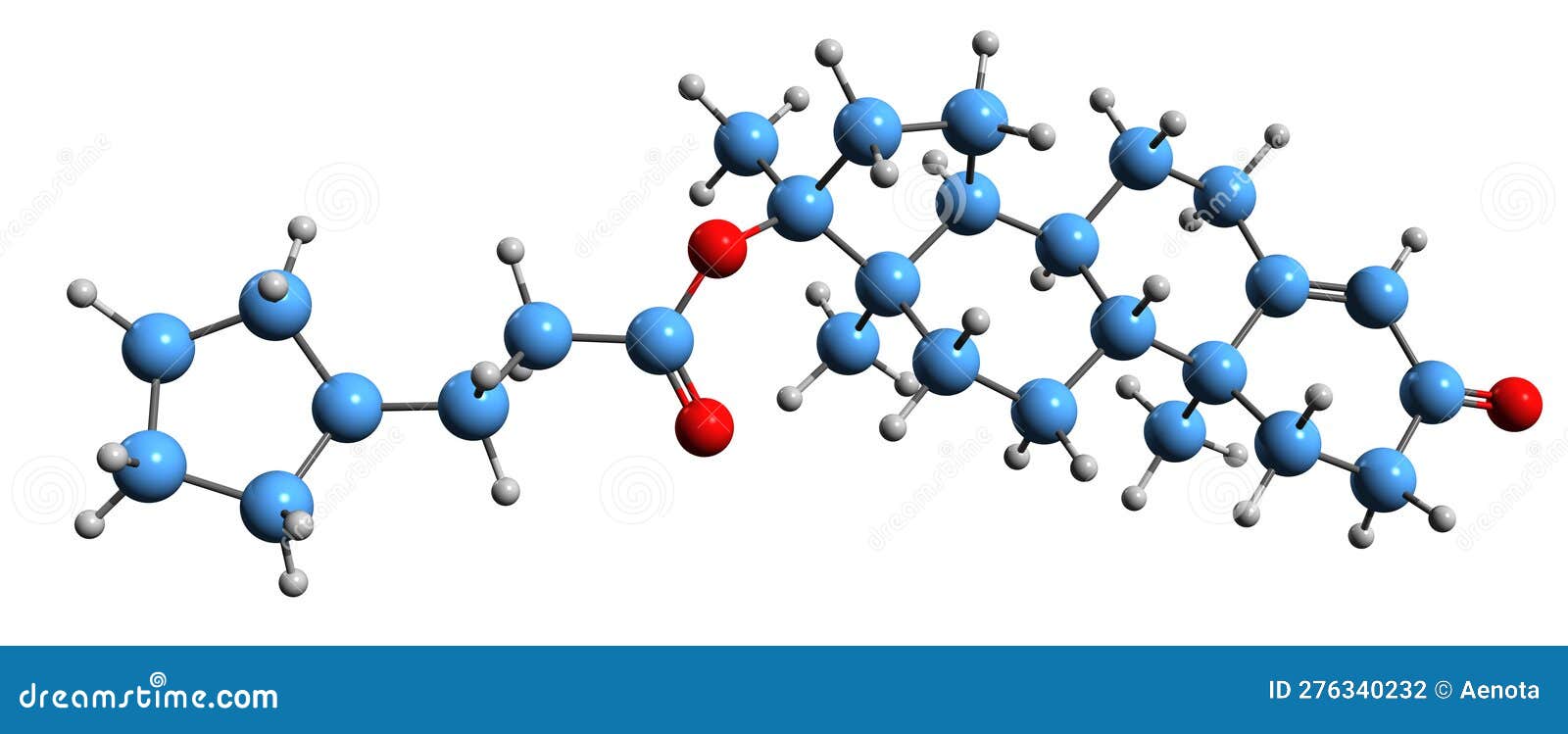3d Image Of Testosterone Cypionate Skeletal Formula Stock Illustration