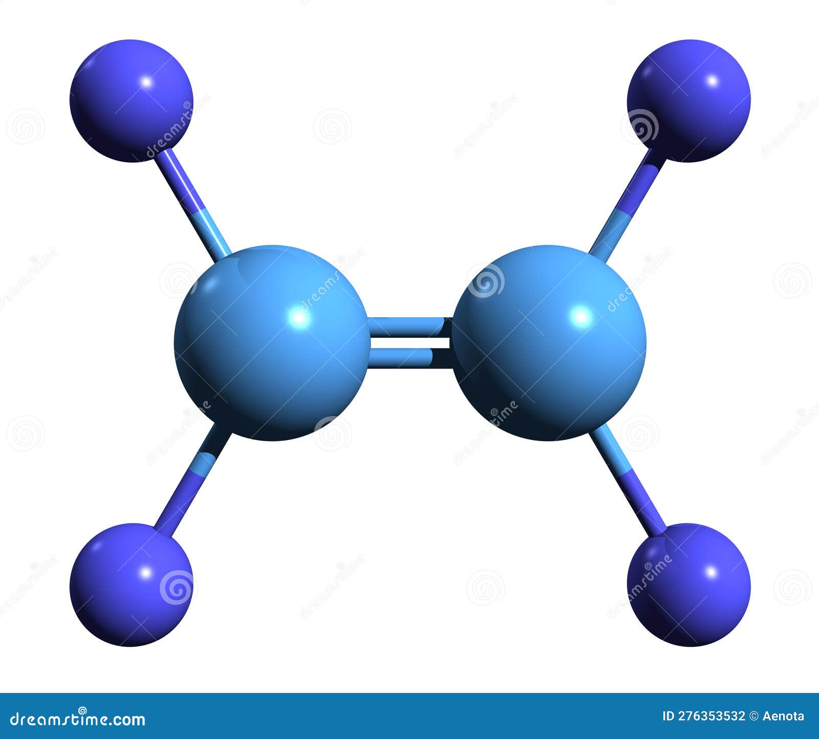 3D Image of Tetrafluoroethylene Skeletal Formula Stock Illustration ...