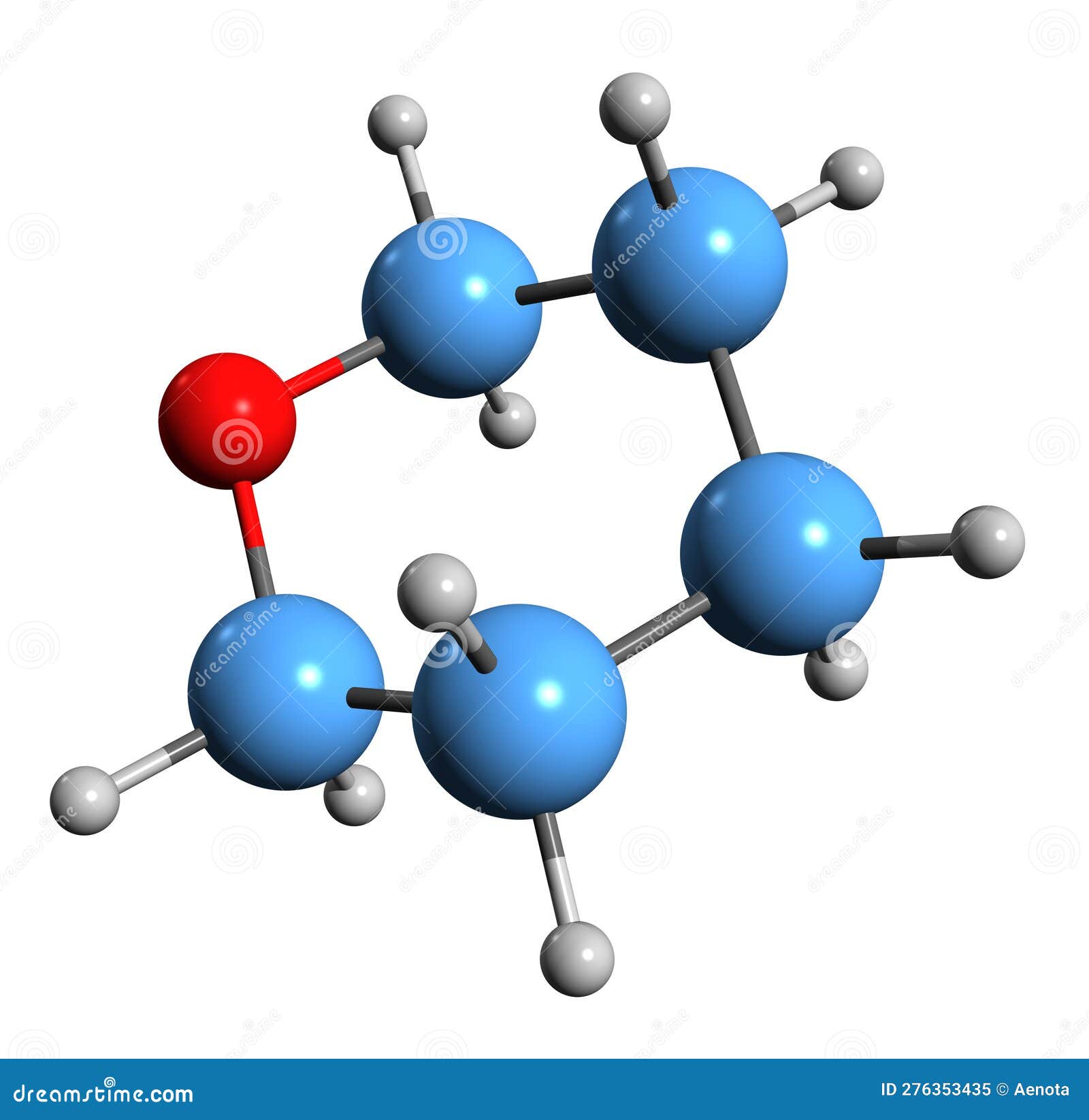 3D Image of Tetrahydropyran Skeletal Formula Stock Illustration ...