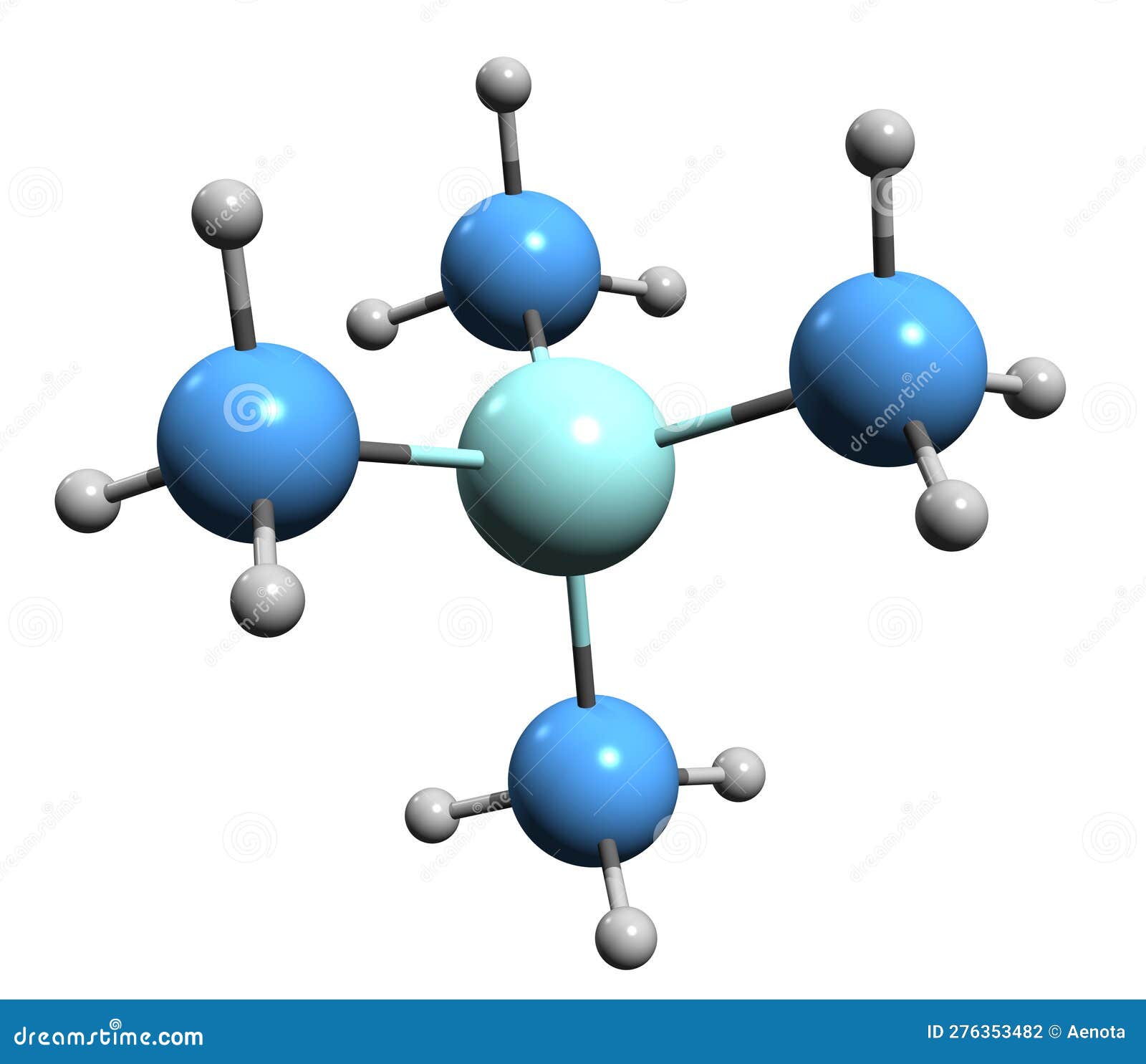 3D Image of Tetramethylsilane Skeletal Formula Stock Illustration ...