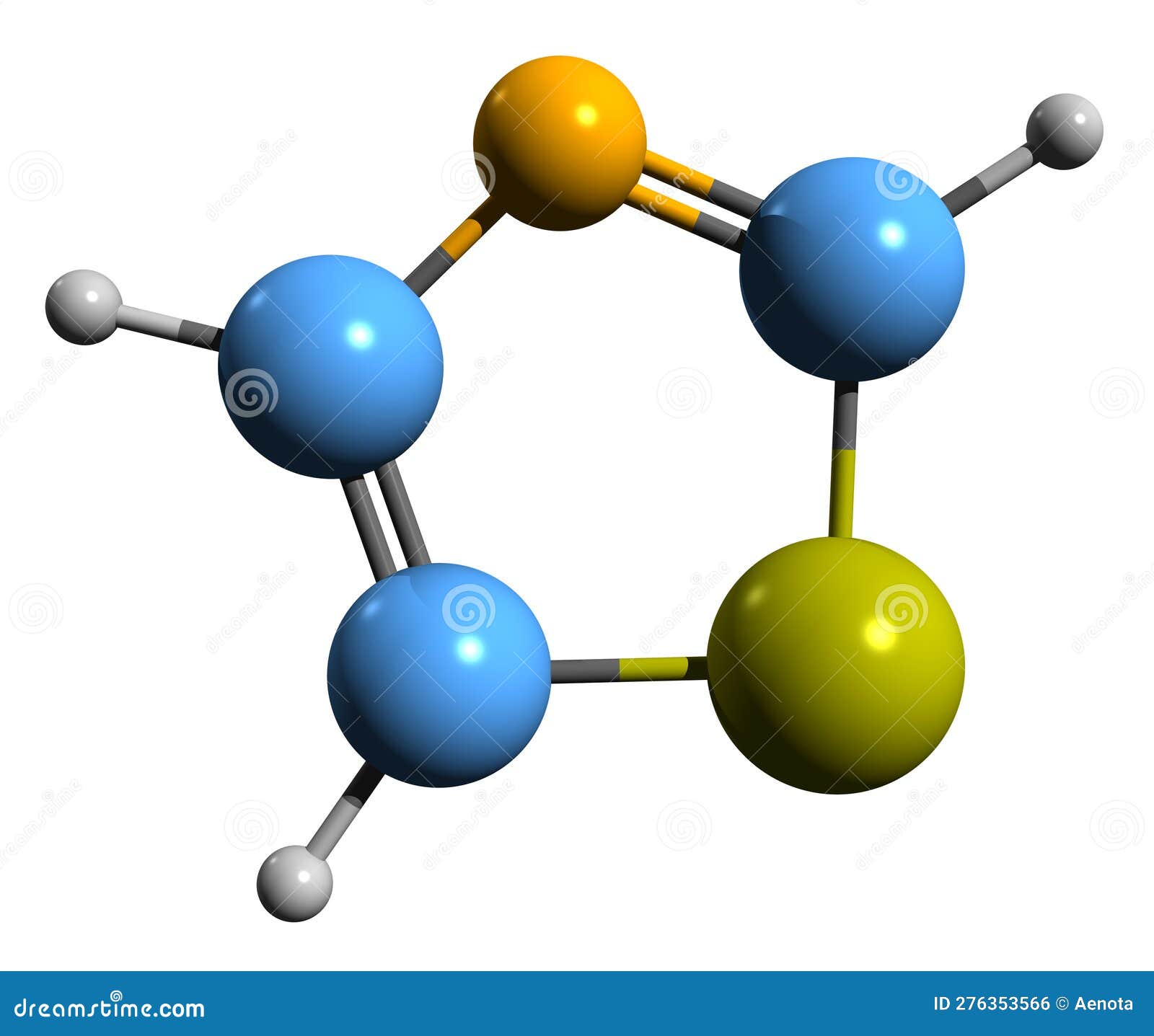 3D Image of Thiazole Skeletal Formula Stock Illustration - Illustration ...