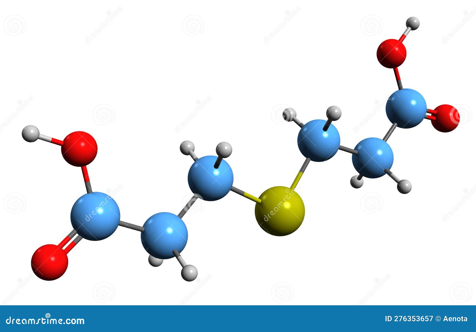 3D Image of Thiodipropionic Acid Skeletal Formula Stock Illustration ...