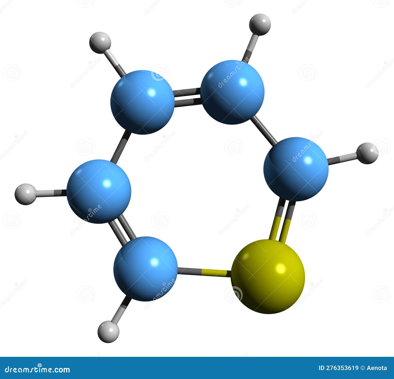 3D Image of Thiopyrylium Skeletal Formula Stock Illustration ...