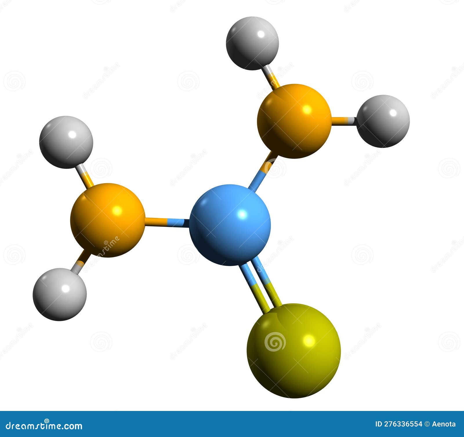 3D Image of Thiourea Skeletal Formula Stock Illustration - Illustration ...