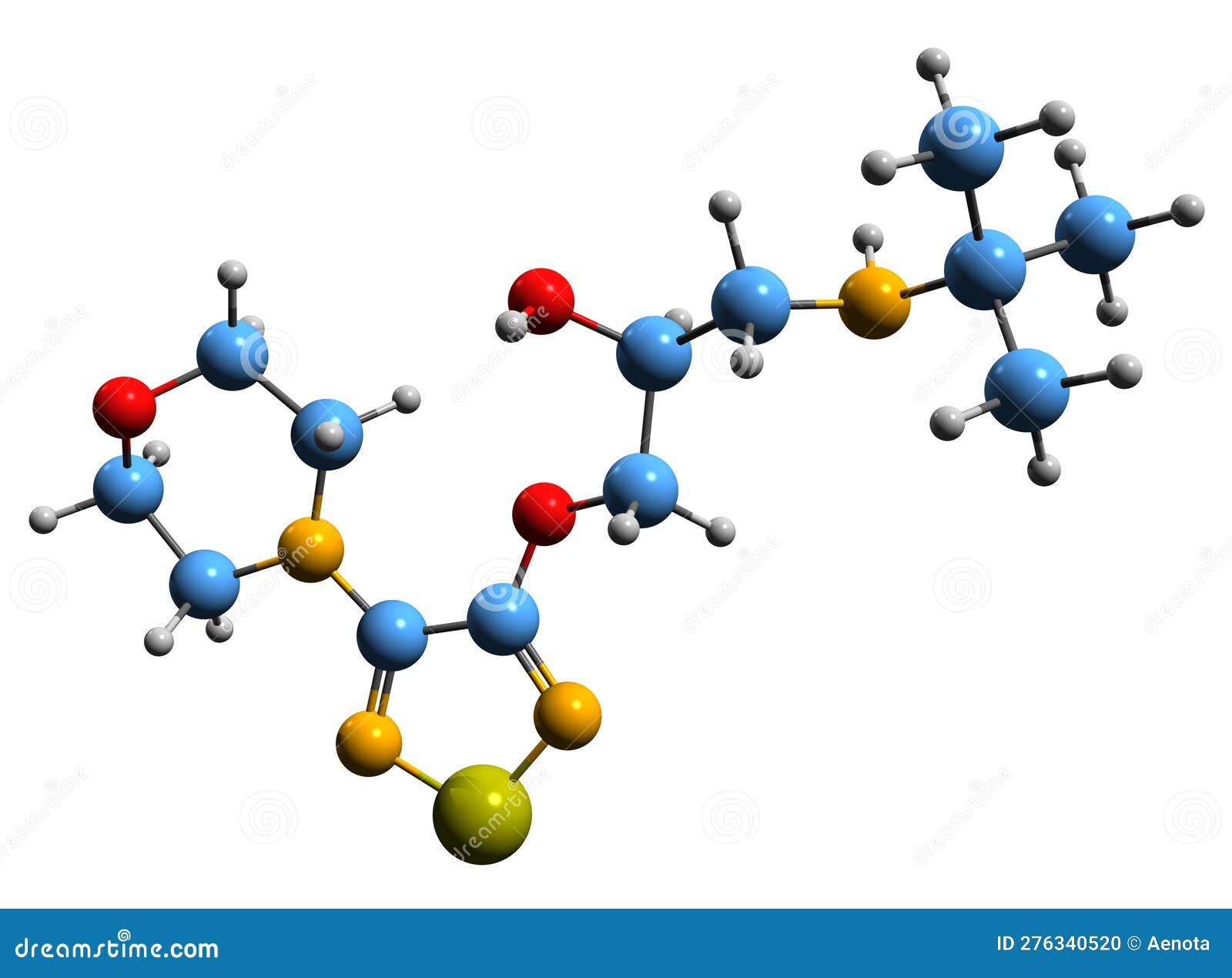 3D Image of Timolol Skeletal Formula Stock Illustration - Illustration ...