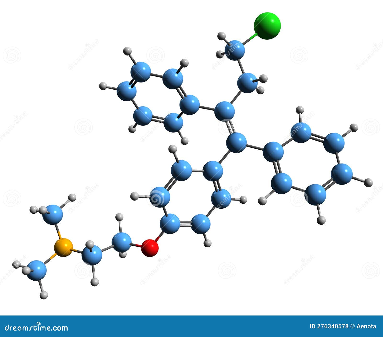 3D Image of Toremifene Skeletal Formula Stock Illustration ...