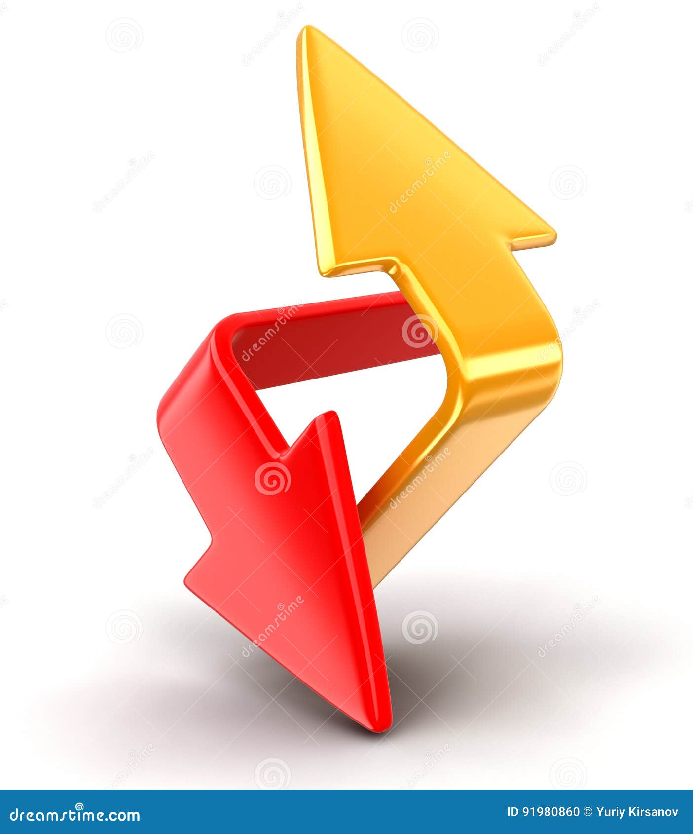 3d image of Two arrows stock illustration. Illustration of choice ...