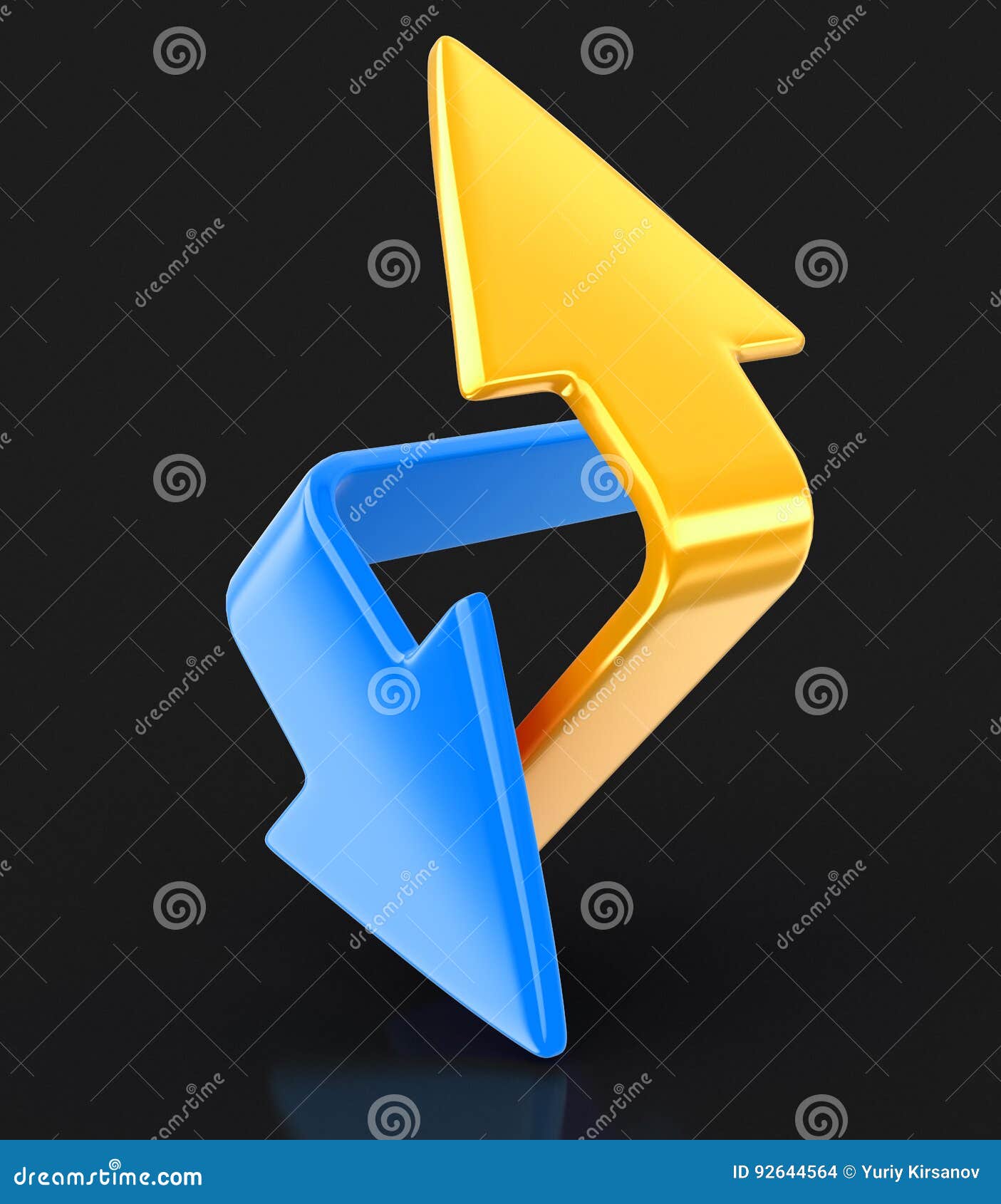 3d image of Two arrows stock illustration. Illustration of highway ...